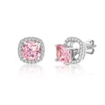 Sterling Silver 925 Simulated Pink Diamond Cushion Rounded Square Halo ...