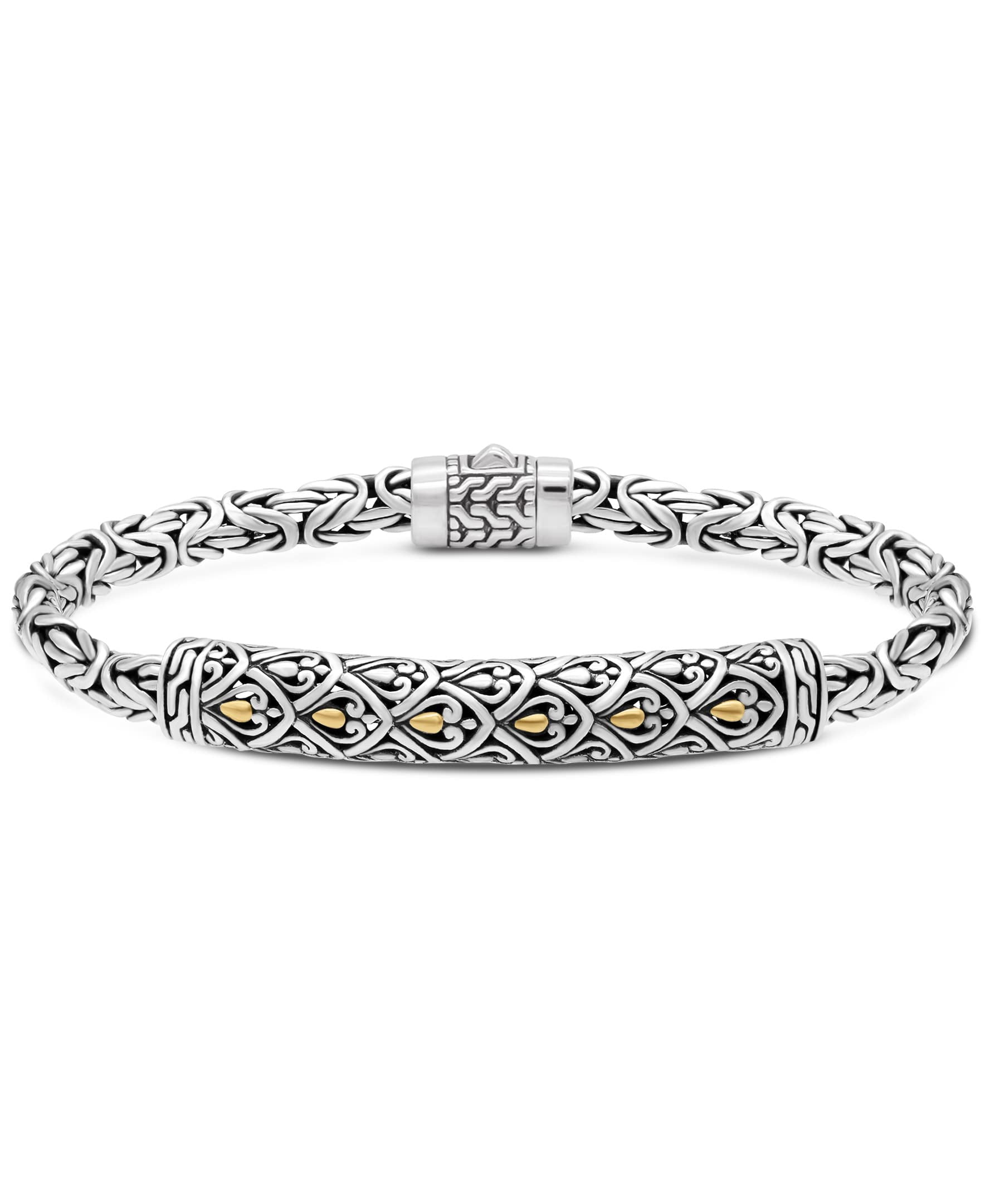 Sterling Silver 925 and 18K Gold DEVATA Filigree Bali Dragon Skin with ...