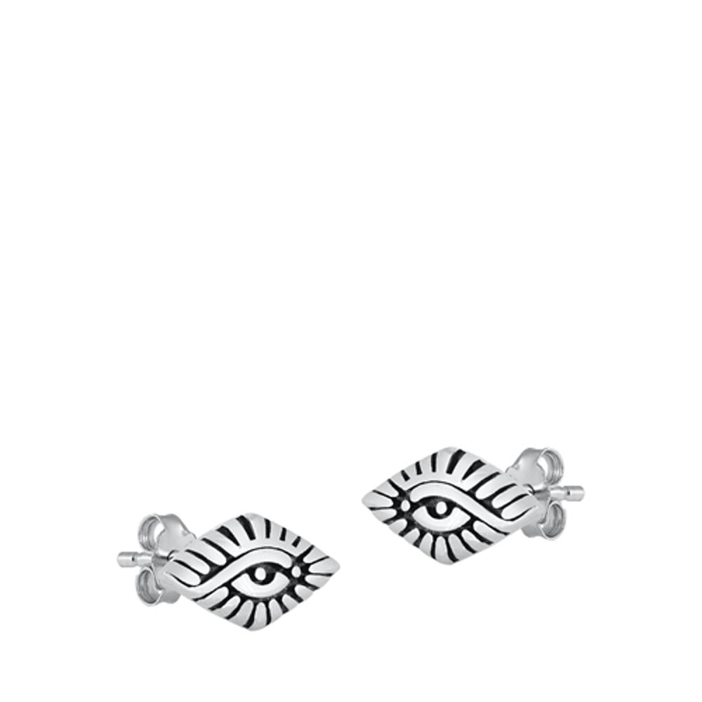 Sterling Silver All Seeing Eye Stud Earrings Oxidized Evil Eye Post 925 ...