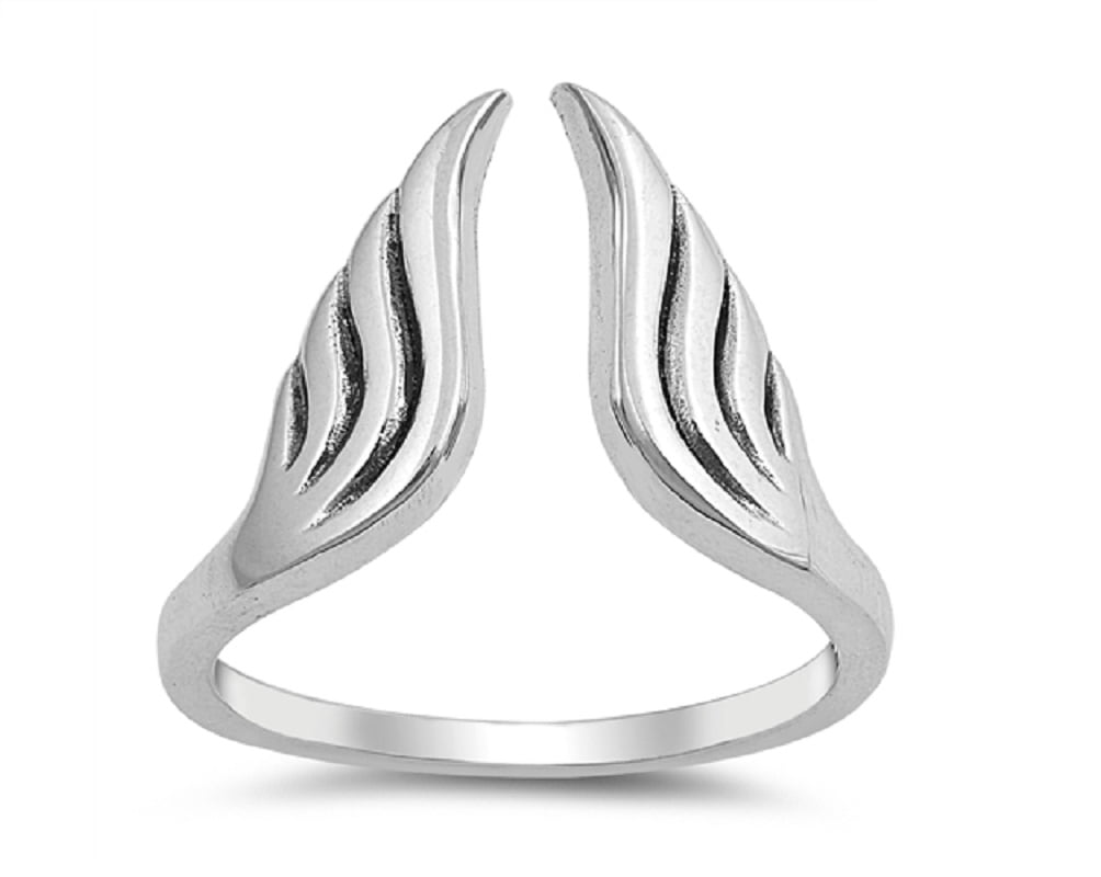 Sterling Silver Angel Wings Design Ring - Walmart.com