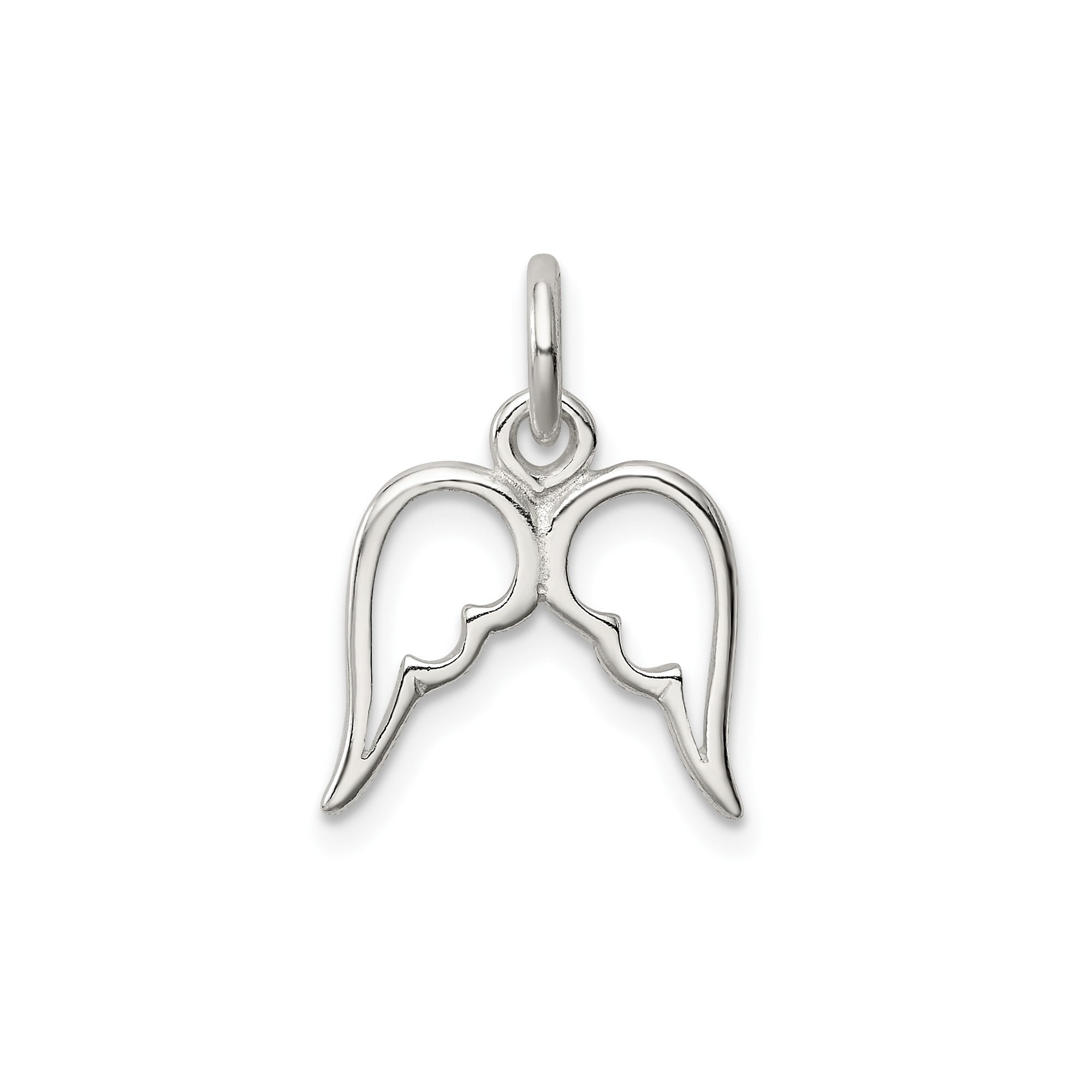 Sterling Silver Angel Wings Pendant for Women, Open Double Wing Charm ...
