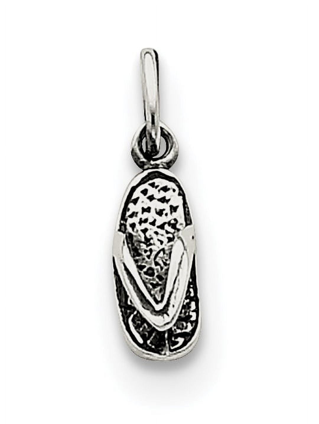 Sterling Silver Antiqued Flip Flop Charm (15 X 5) Made In India qc6908 ...