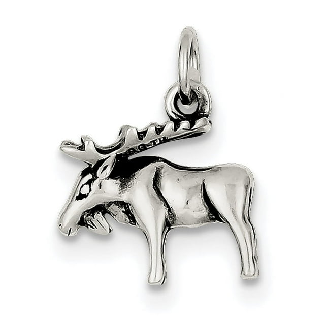 Sterling Silver Antiqued Moose Charm - Walmart.com