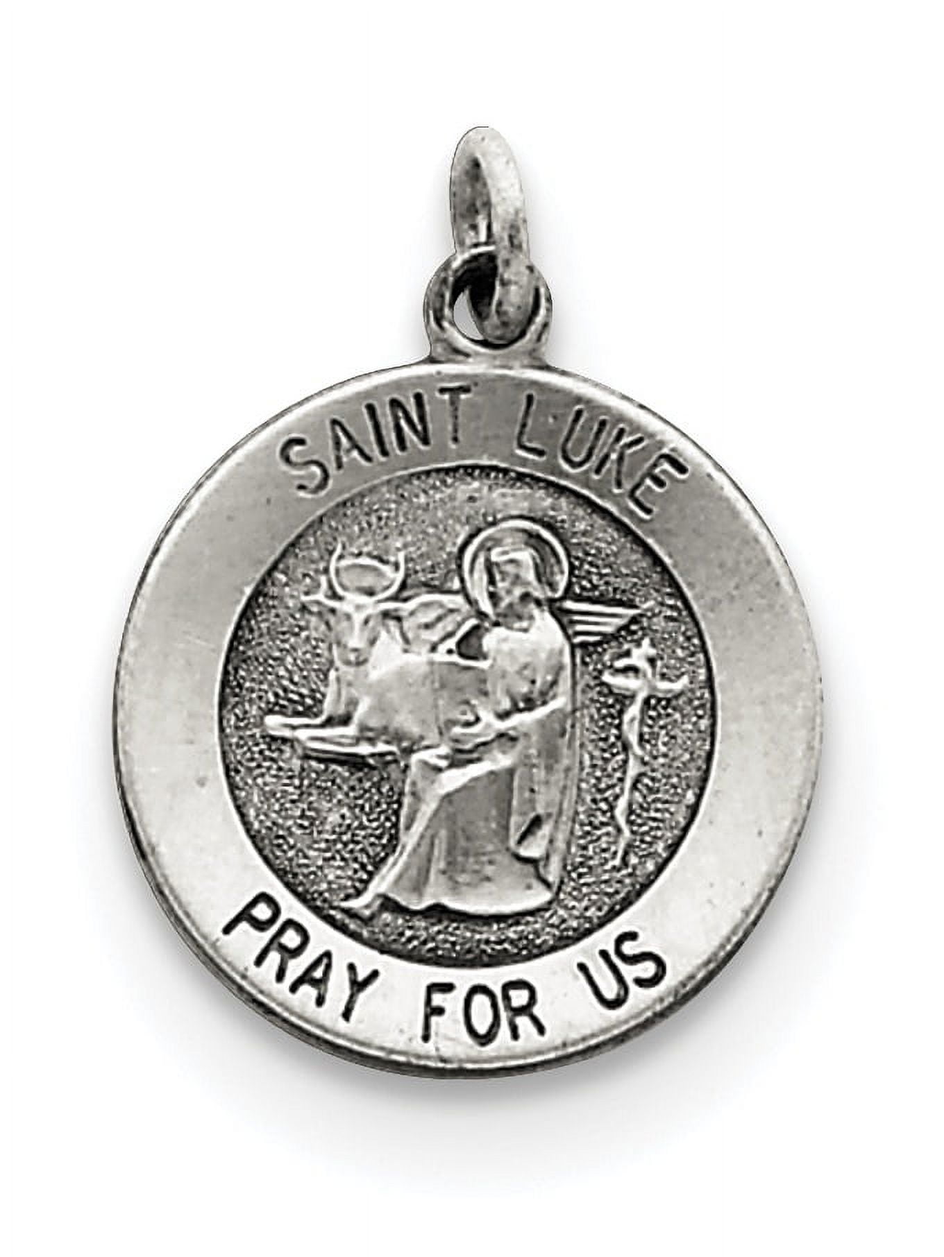 Sterling Silver Antiqued Saint Luke Medal (20 X 15) Made In United ...