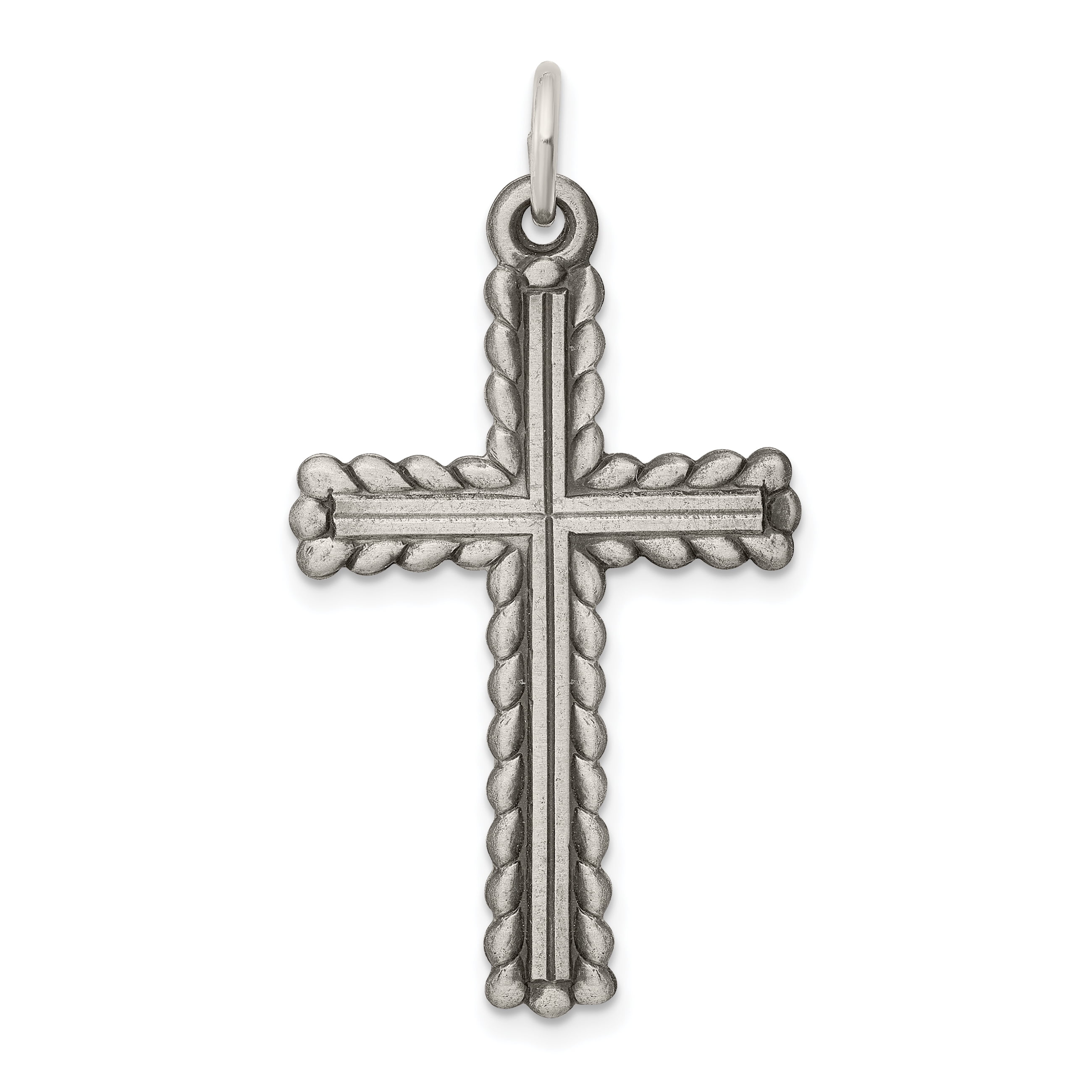 Sterling Silver Antiqued, Textured and Brushed Latin Cross Pendant ...