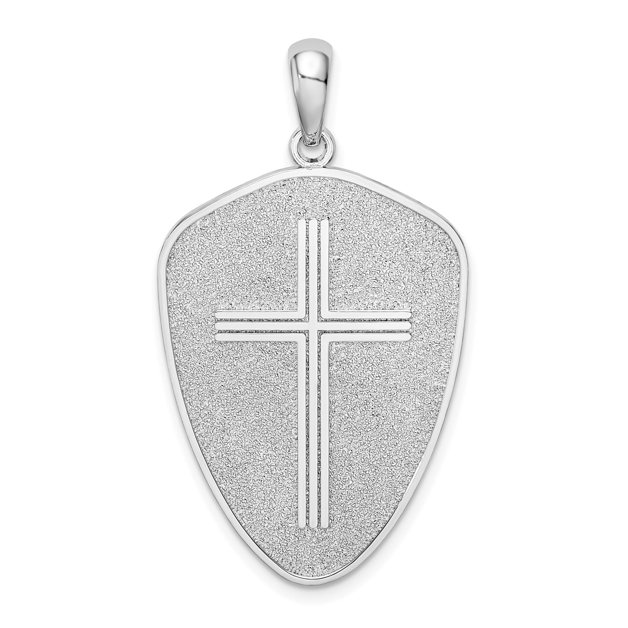 Sterling Silver Armor Cross Pendant for Men and Women with Shield ...