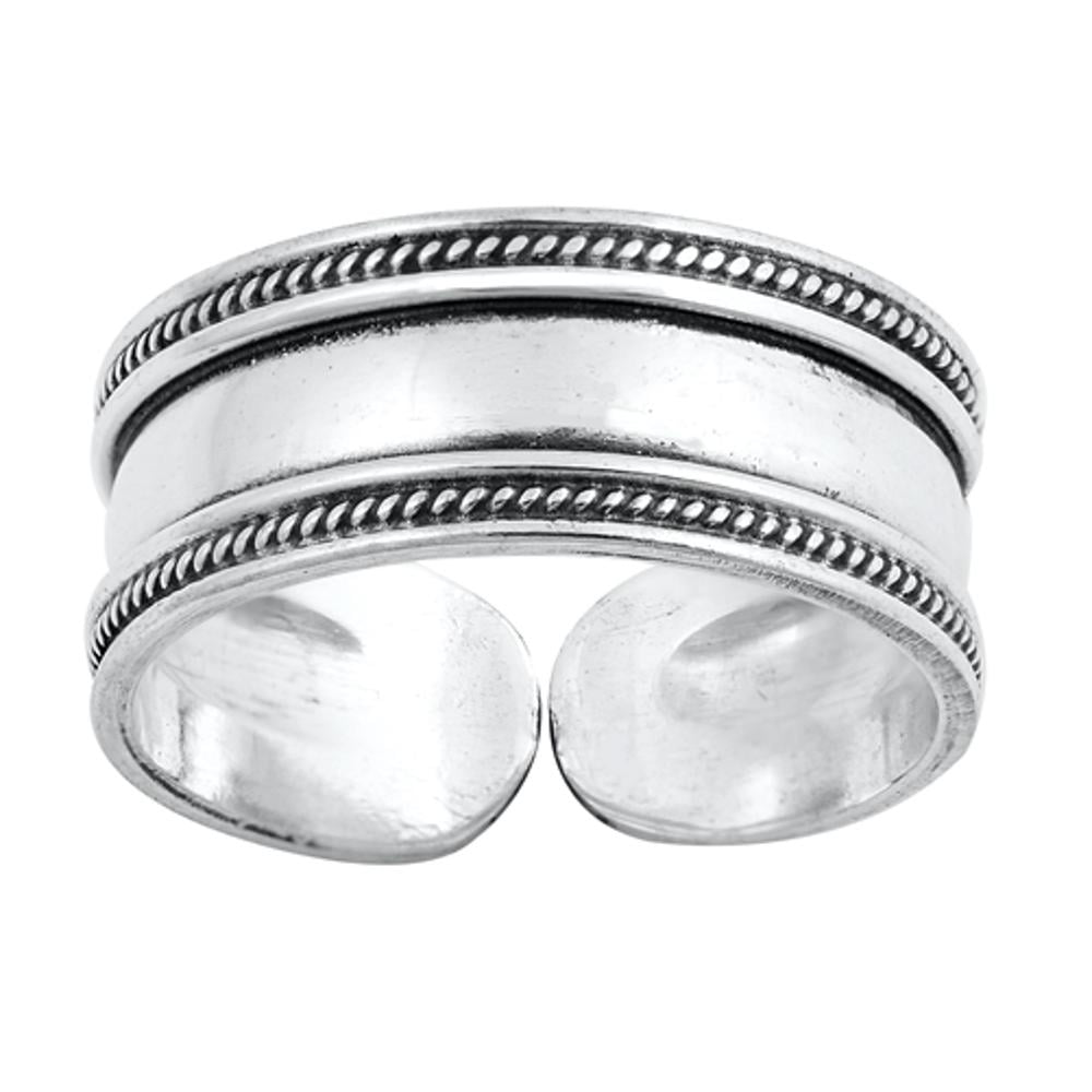 Sterling Silver Bali Toe Ring Oxidizied Adjustable Midi Band 925 New ...