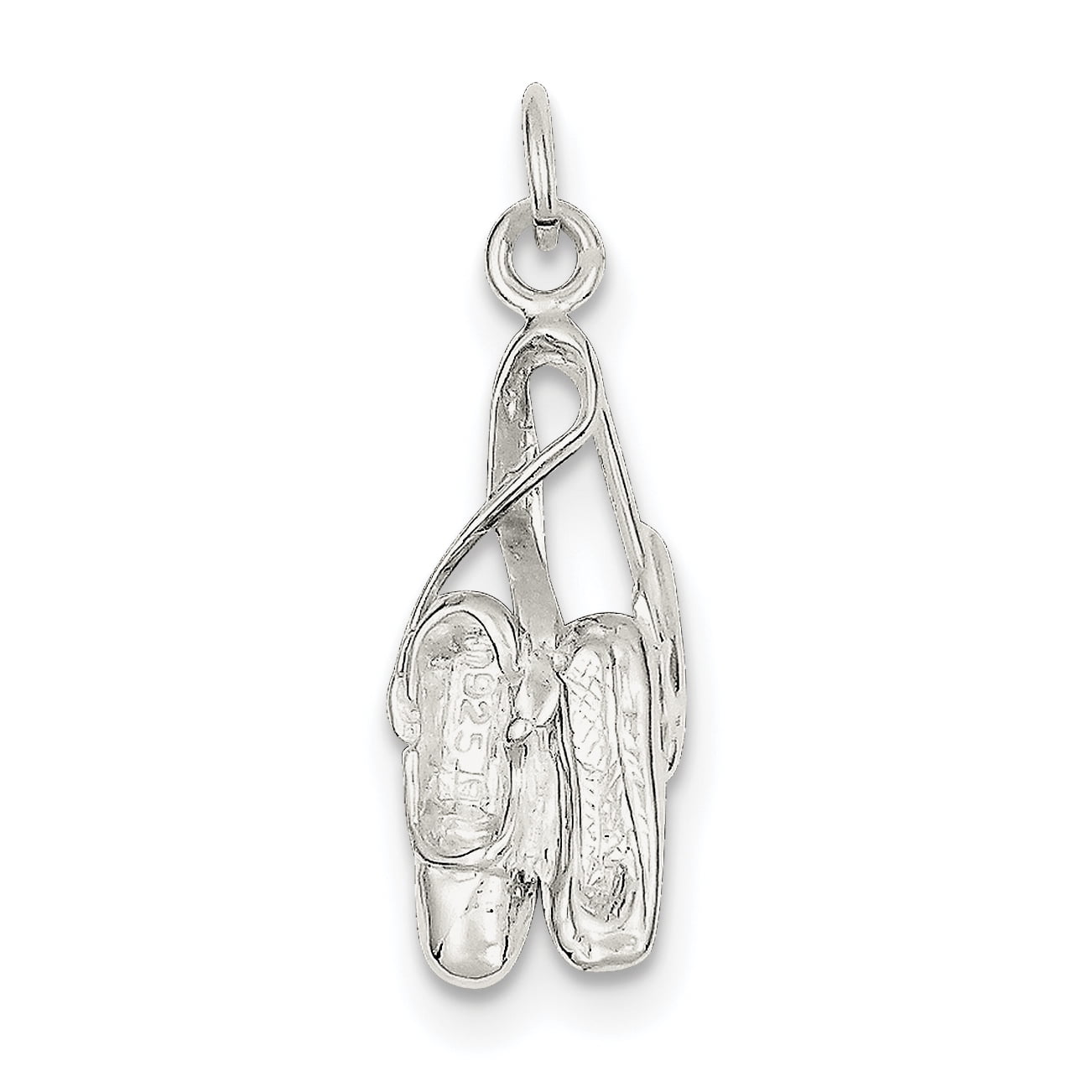 Sterling Silver Ballet Slippers Charm - Walmart.com