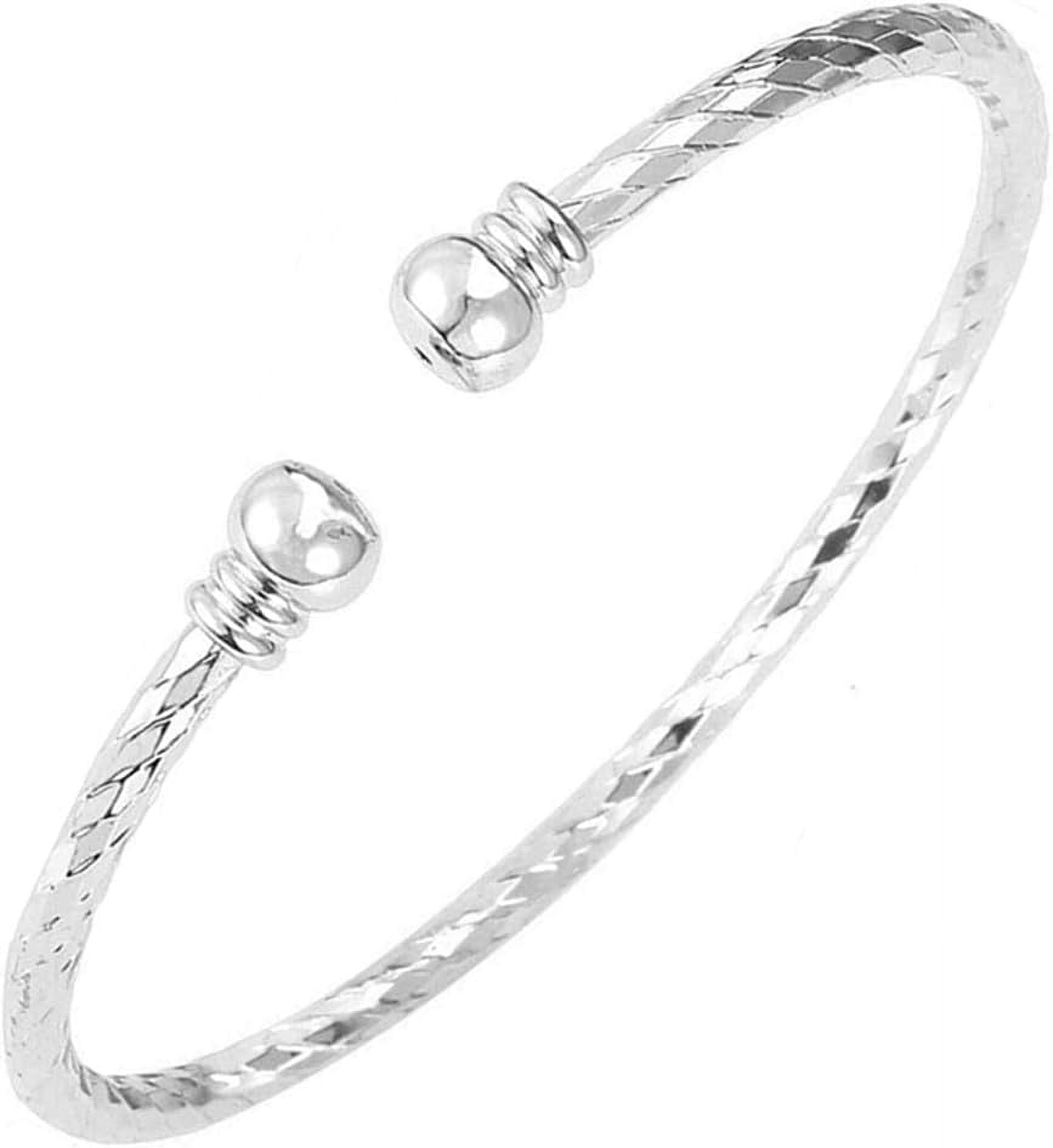 Sterling Silver Bangle Bracelets For Women,Fashion Jewelry Simple ...