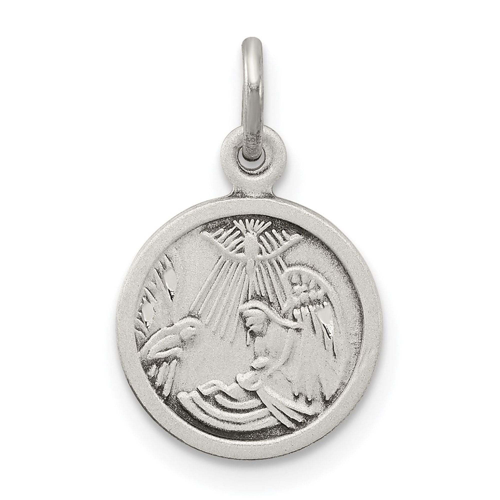 Sterling Silver Baptism Pendant Necklace with Holy Spirit Dove Rays ...