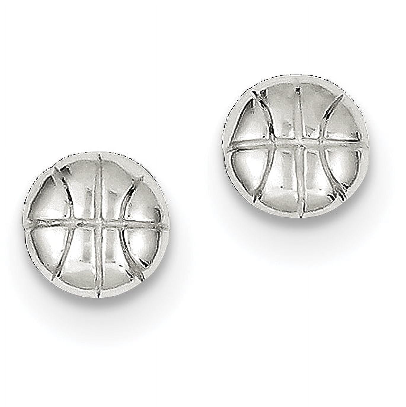 Sterling Silver Basketball Mini Earrings - Walmart.com
