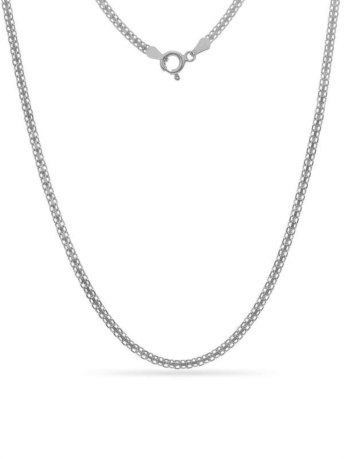 Sterling Silver Bismark Chain Necklace 24 Inch - Walmart.com