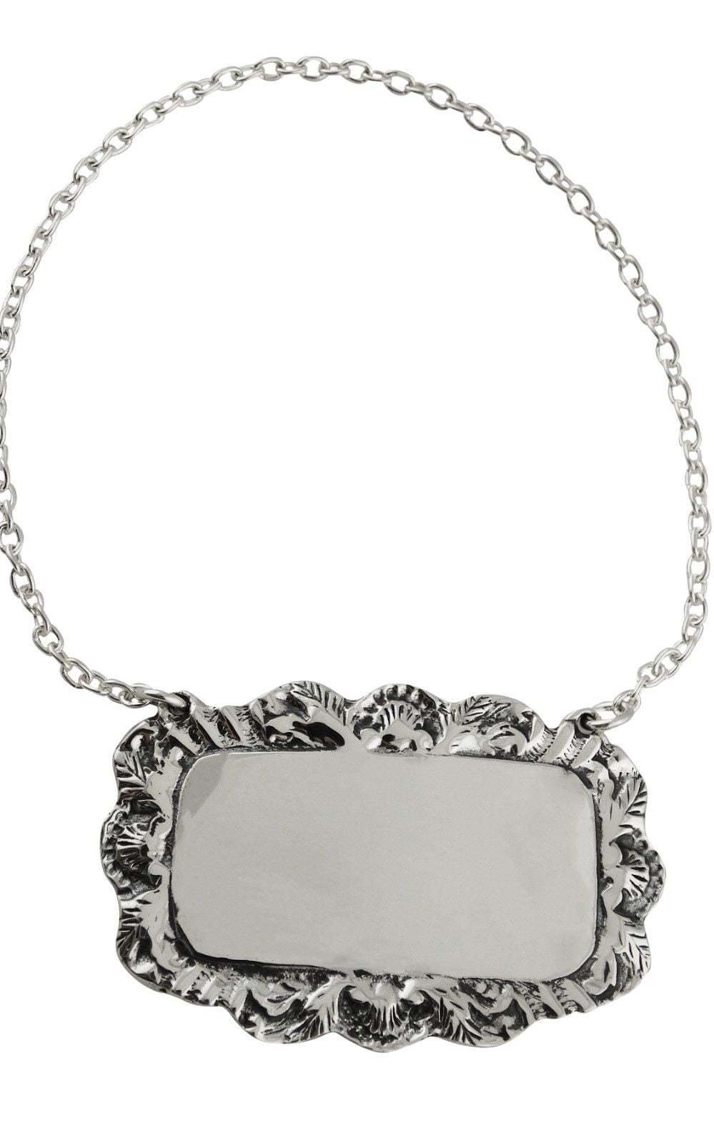 Sterling Silver Blank Engravable Wine Liquor Decanter Bottle Label Tag ...