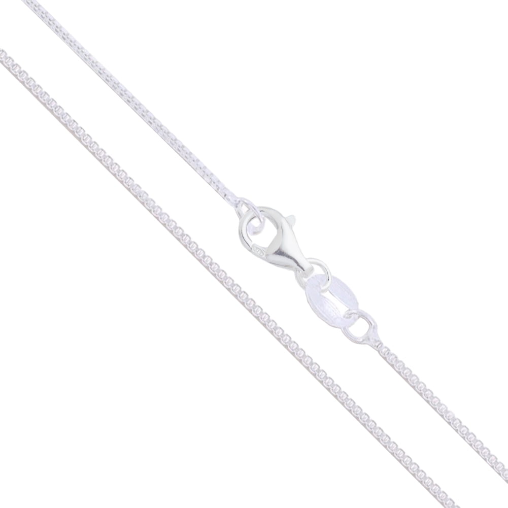 Sterling Silver Box Chain 1mm Solid 925 Italy Lightweight Wide Pear ...