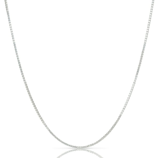 Sterling Silver Box Chain Necklace 1MM-3MM, Solid 925 Italy, 16-24 inch ...
