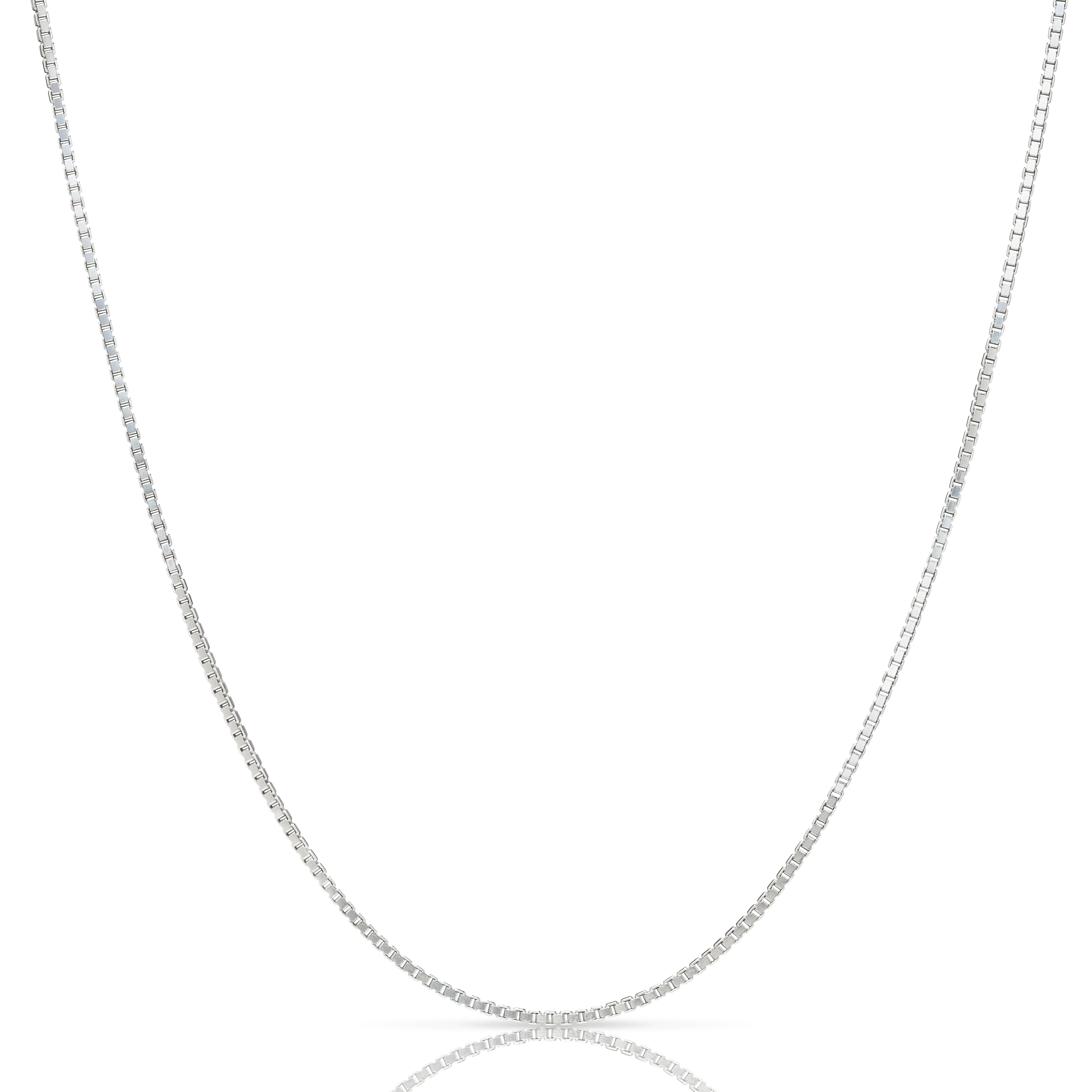 Sterling Silver Box Chain Necklace 1MM-3MM, Solid 925 Italy, 16-24 inch ...