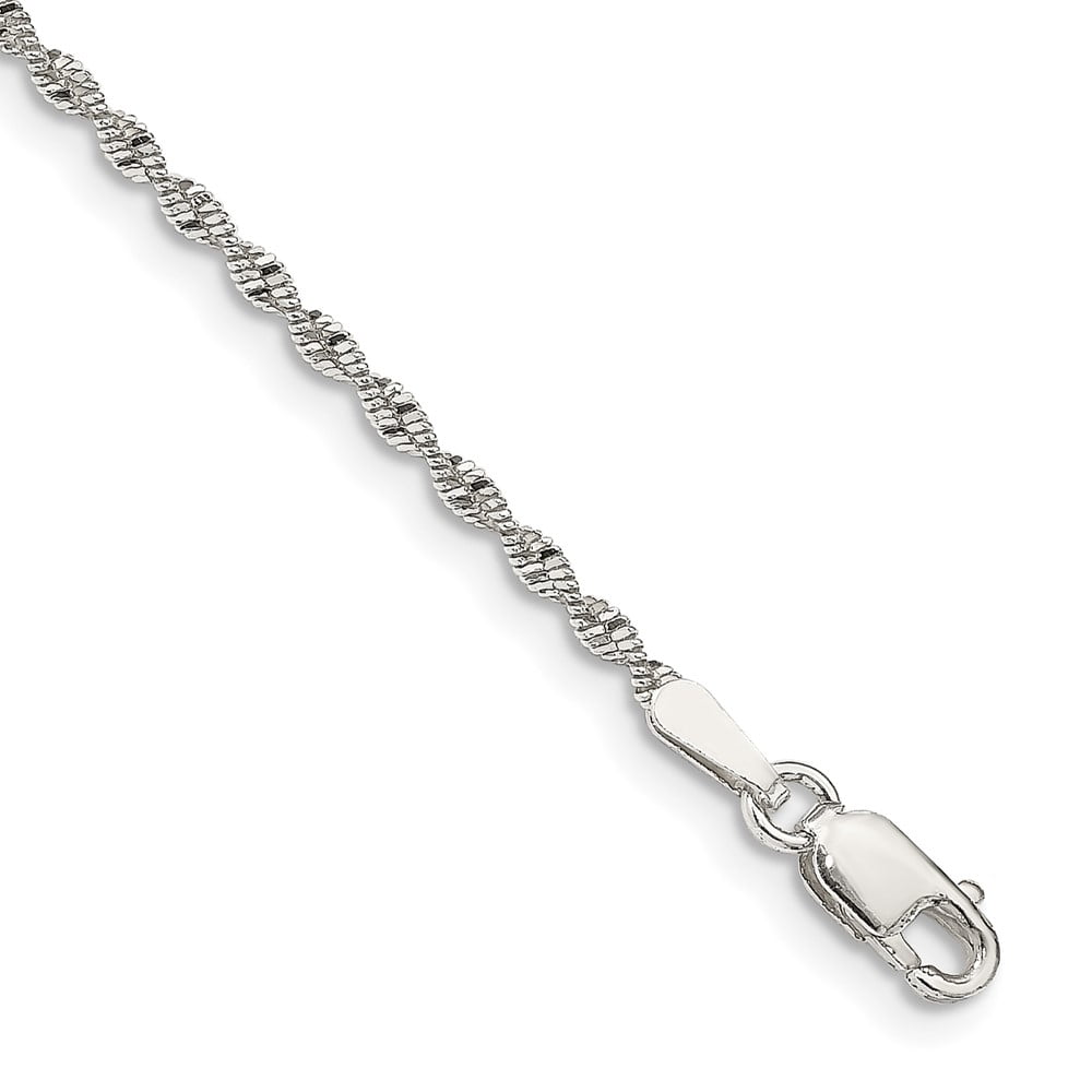 Sterling Silver Bracelet Chain Styles Herringbone Women's 1.65 mm 7 in ...