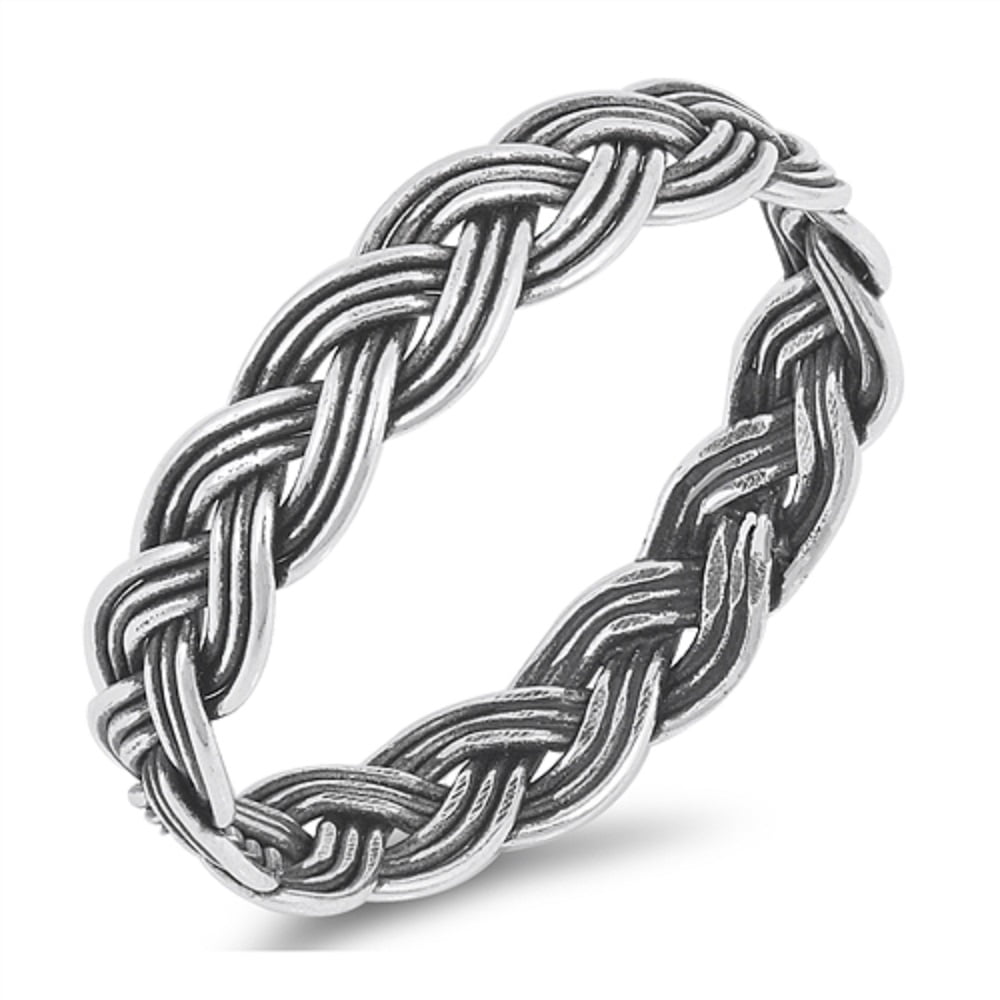 Sterling Silver Braided Rope Ring - Walmart.com