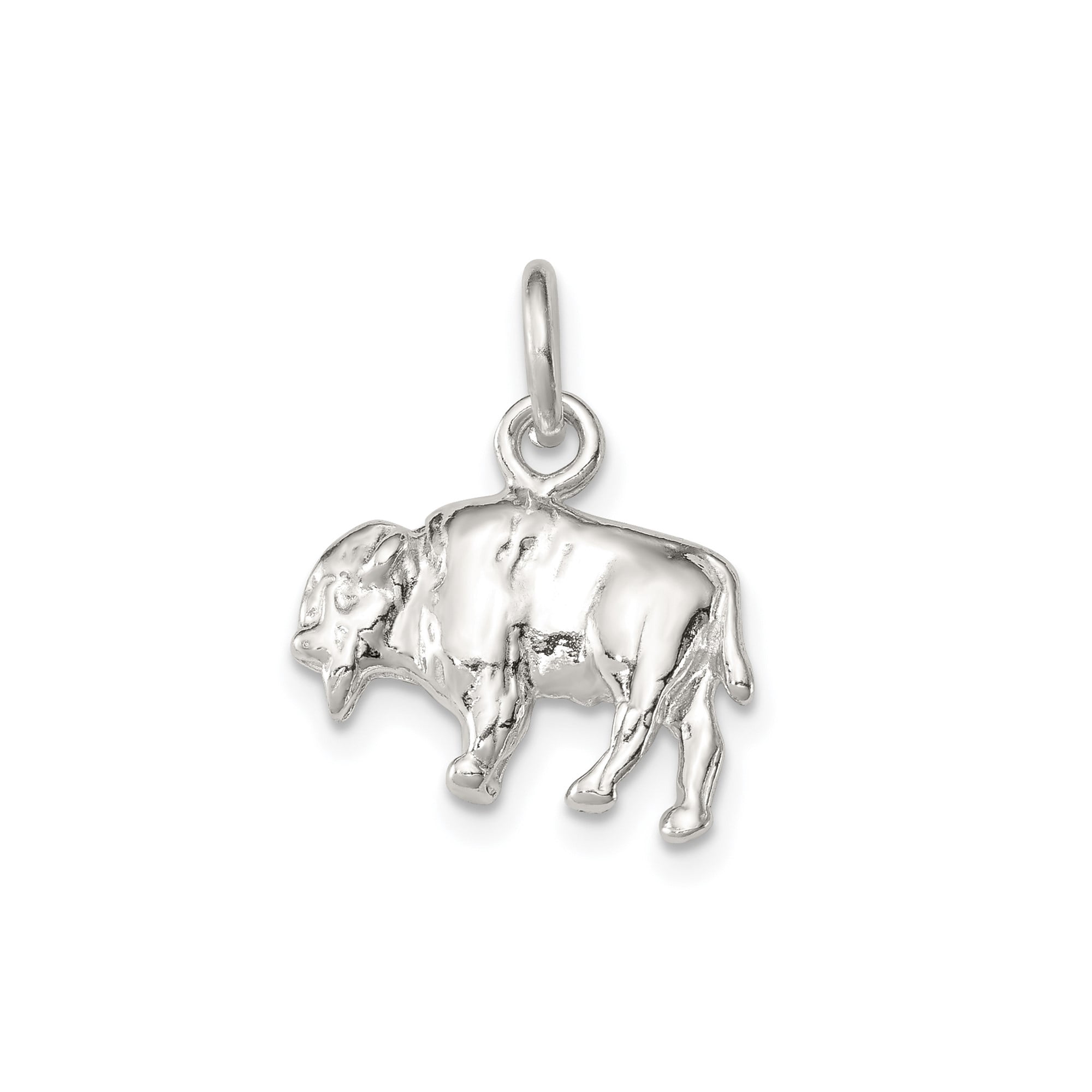 Sterling Silver Buffalo Pendant with 3D Bison Design, Western Wildlife ...