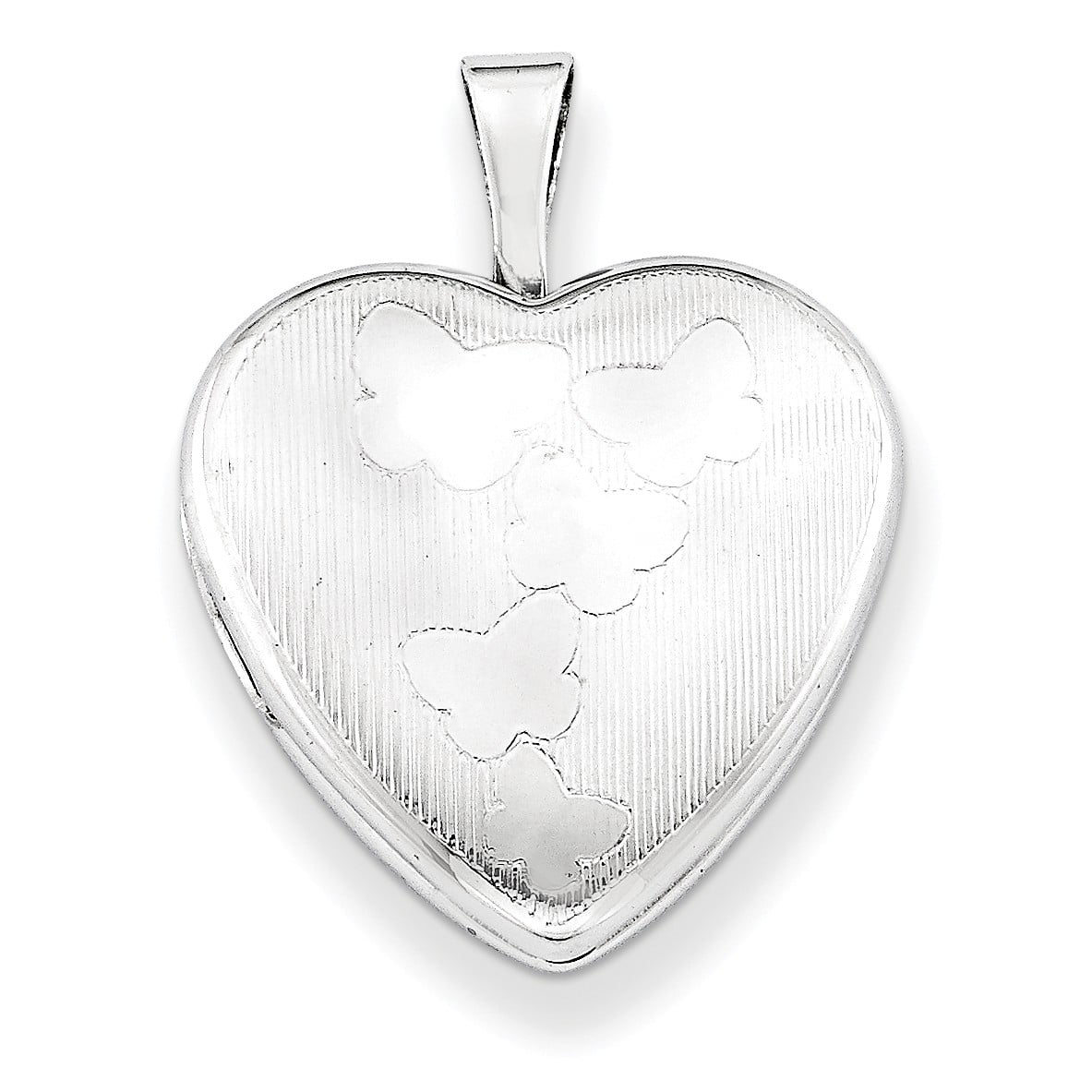Sterling Silver Butterflies Heart Locket - Walmart.com