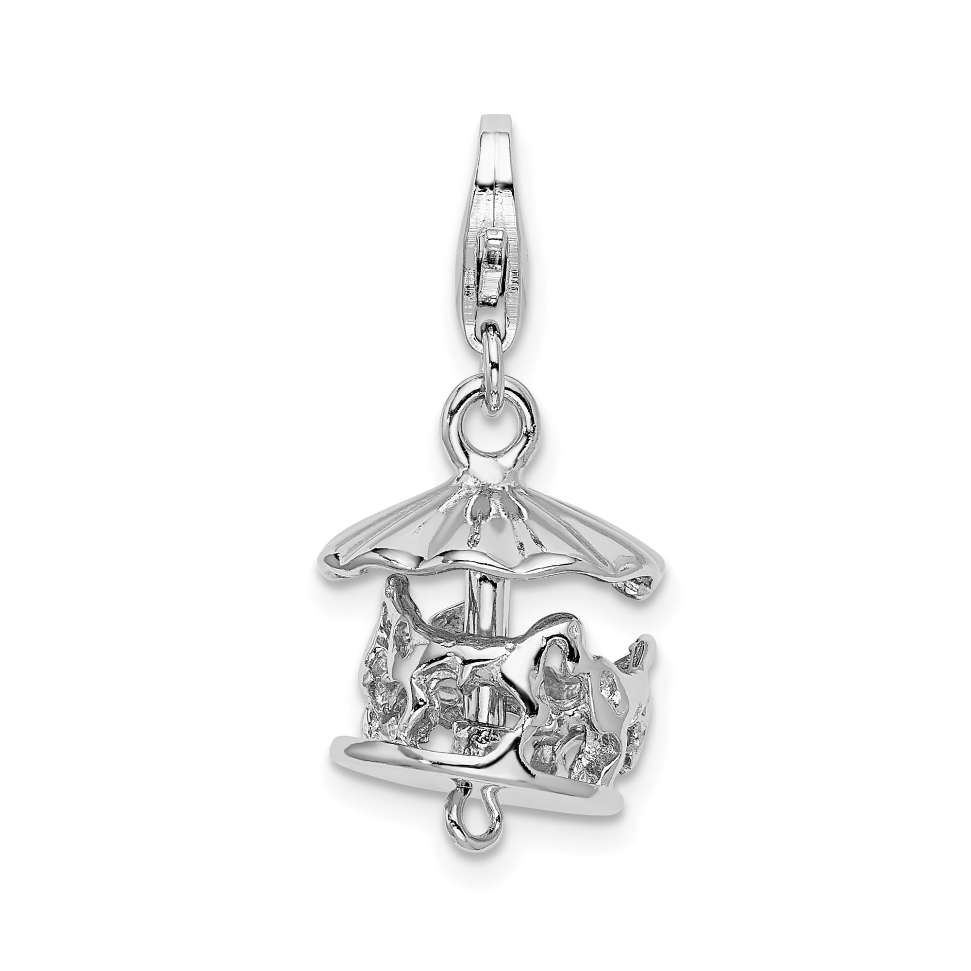 Sterling Silver Carousel Charm Pendant for Women, Vintage Style Horse ...