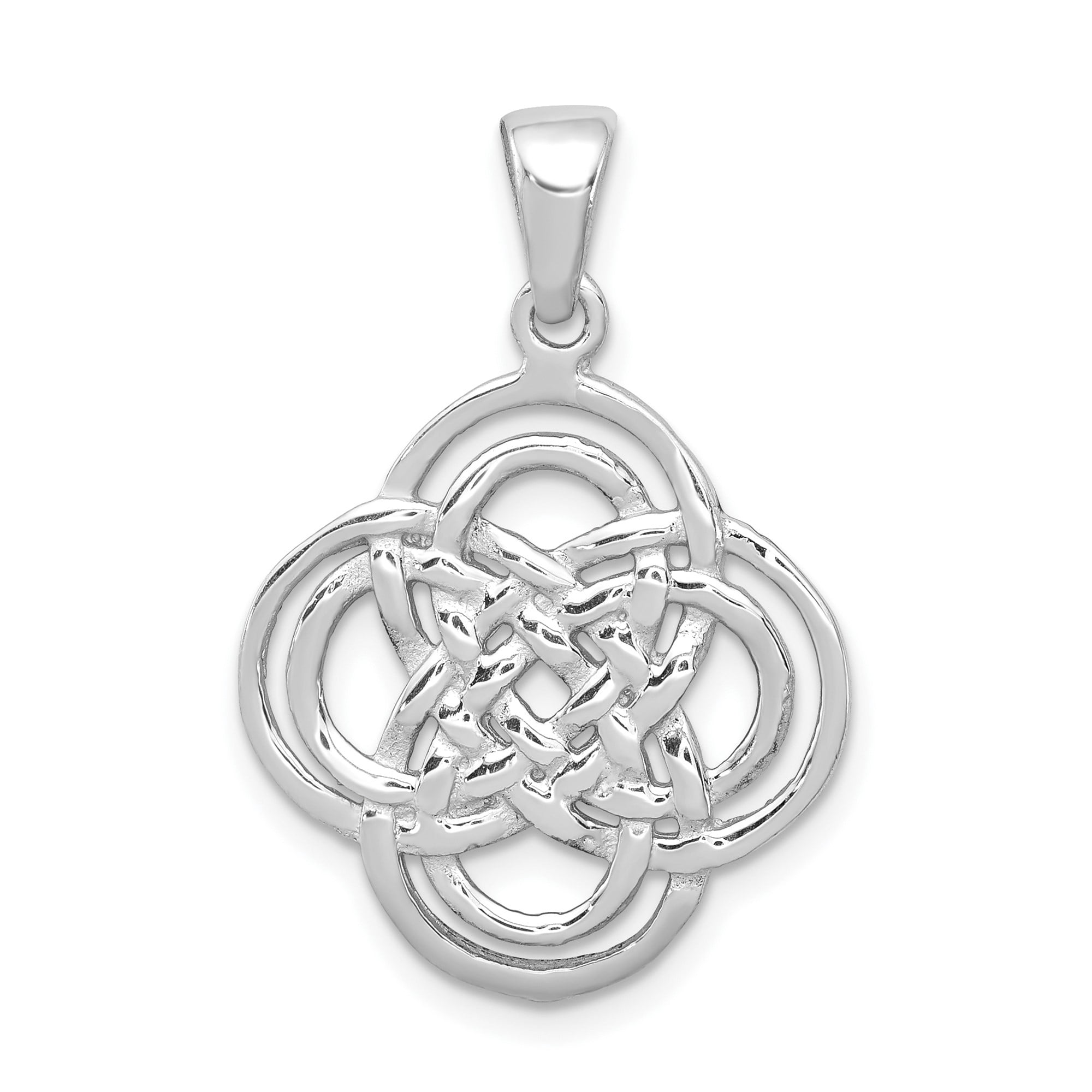 Sterling Silver Celtic Knot Pendant Necklace for Women, Interwoven ...