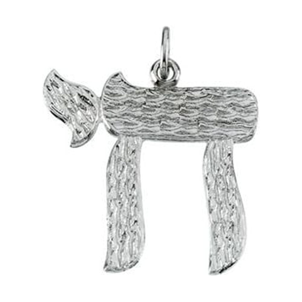 Sterling Silver Chai Pendant 27.0x28.0 - 2.6 Grams - Walmart.com
