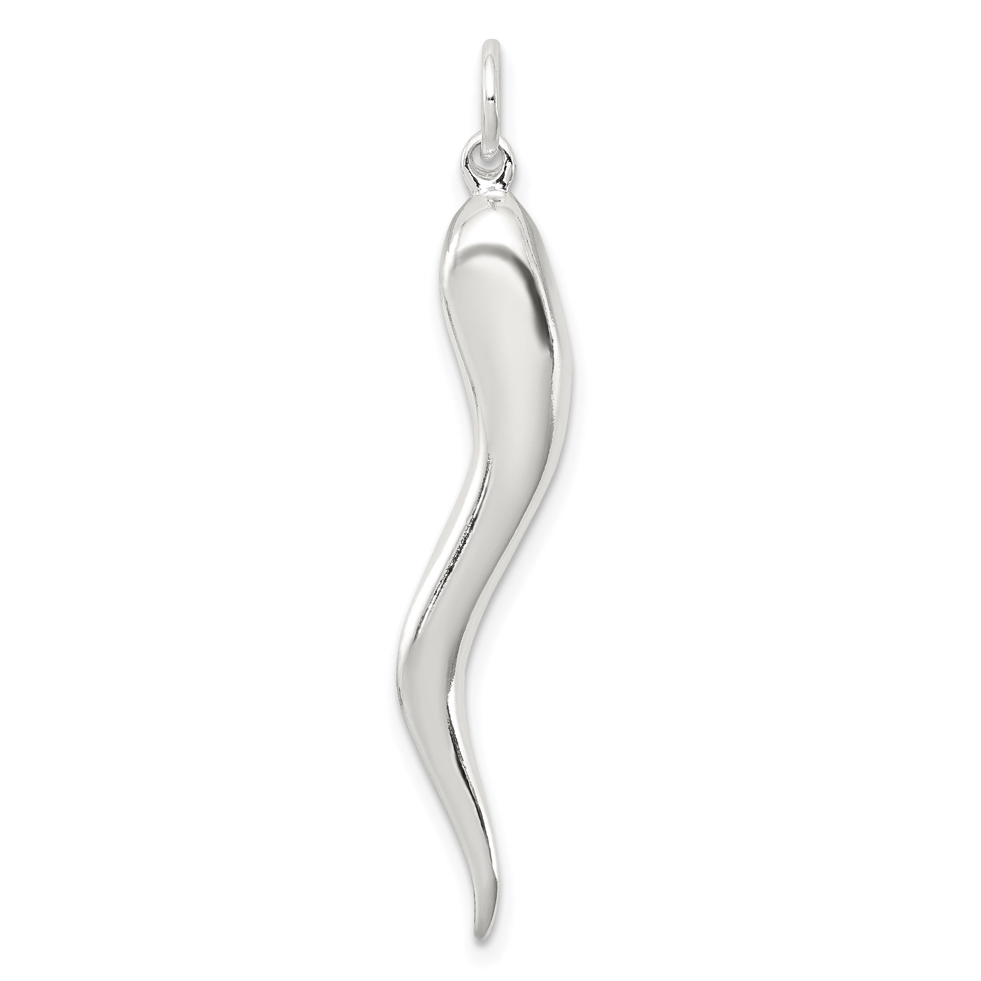 Sterling Silver Cornicello Horn Pendant Necklace, Italian Amulet for ...