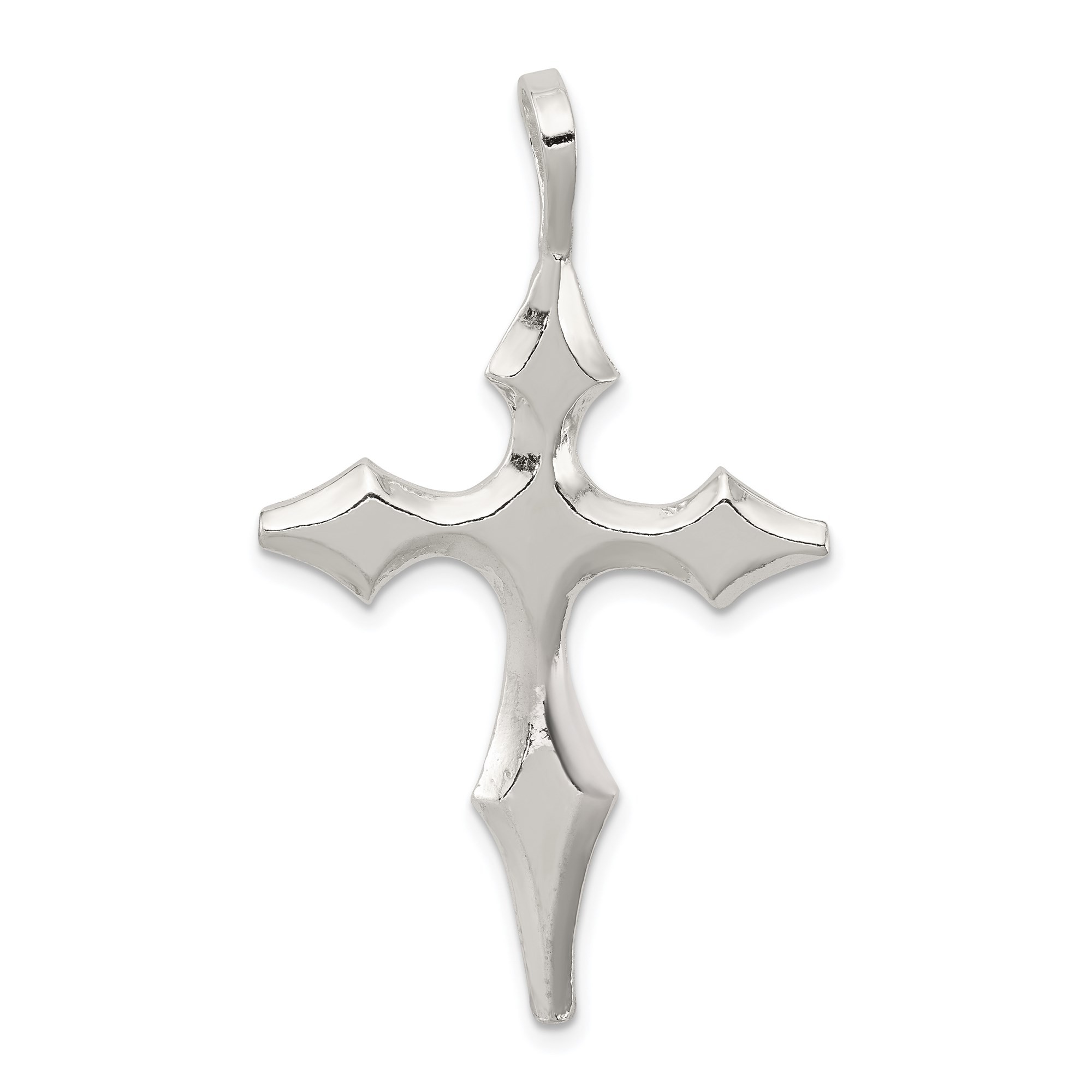 Sterling Silver Cross Pendant Necklace for Men and Women with Sculpted ...