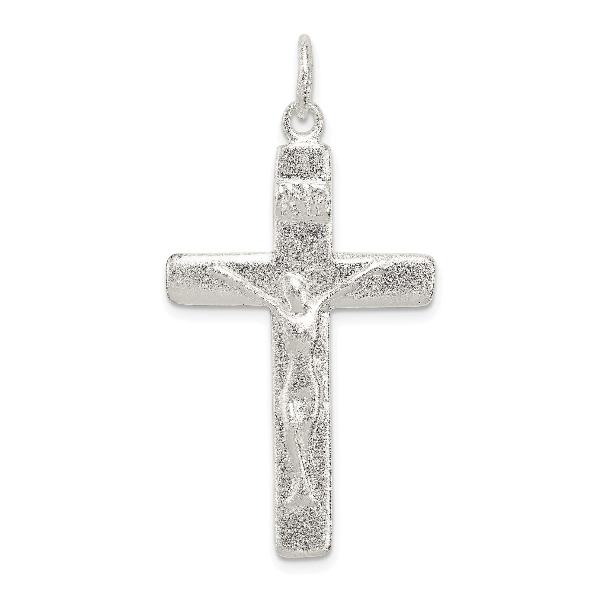 Sterling Silver Crucifix Cross Pendant for Men and Women with Satin ...