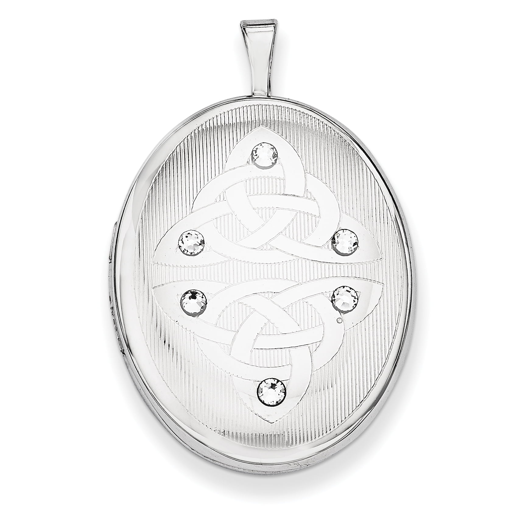 Sterling Silver Crystal Trinity Oval Locket - Walmart.com