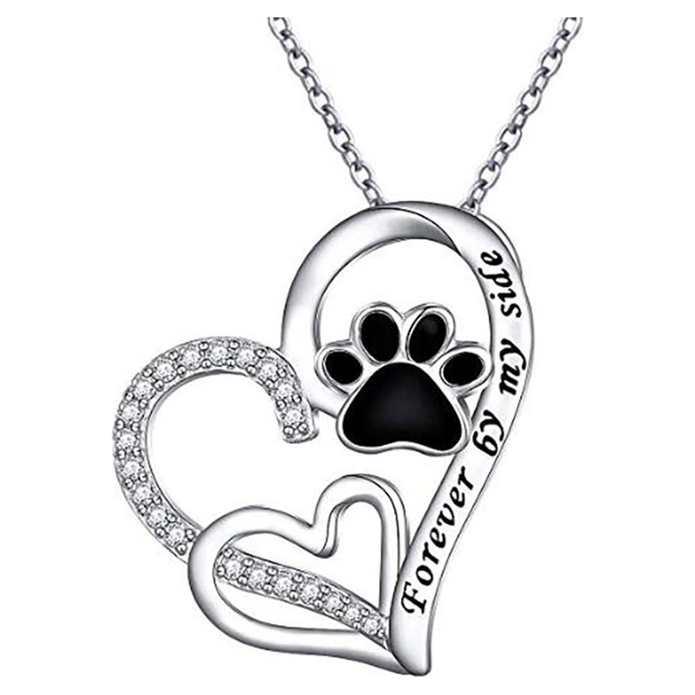 Cz Sterling Silver Open Pretzel Heart Necklace 18