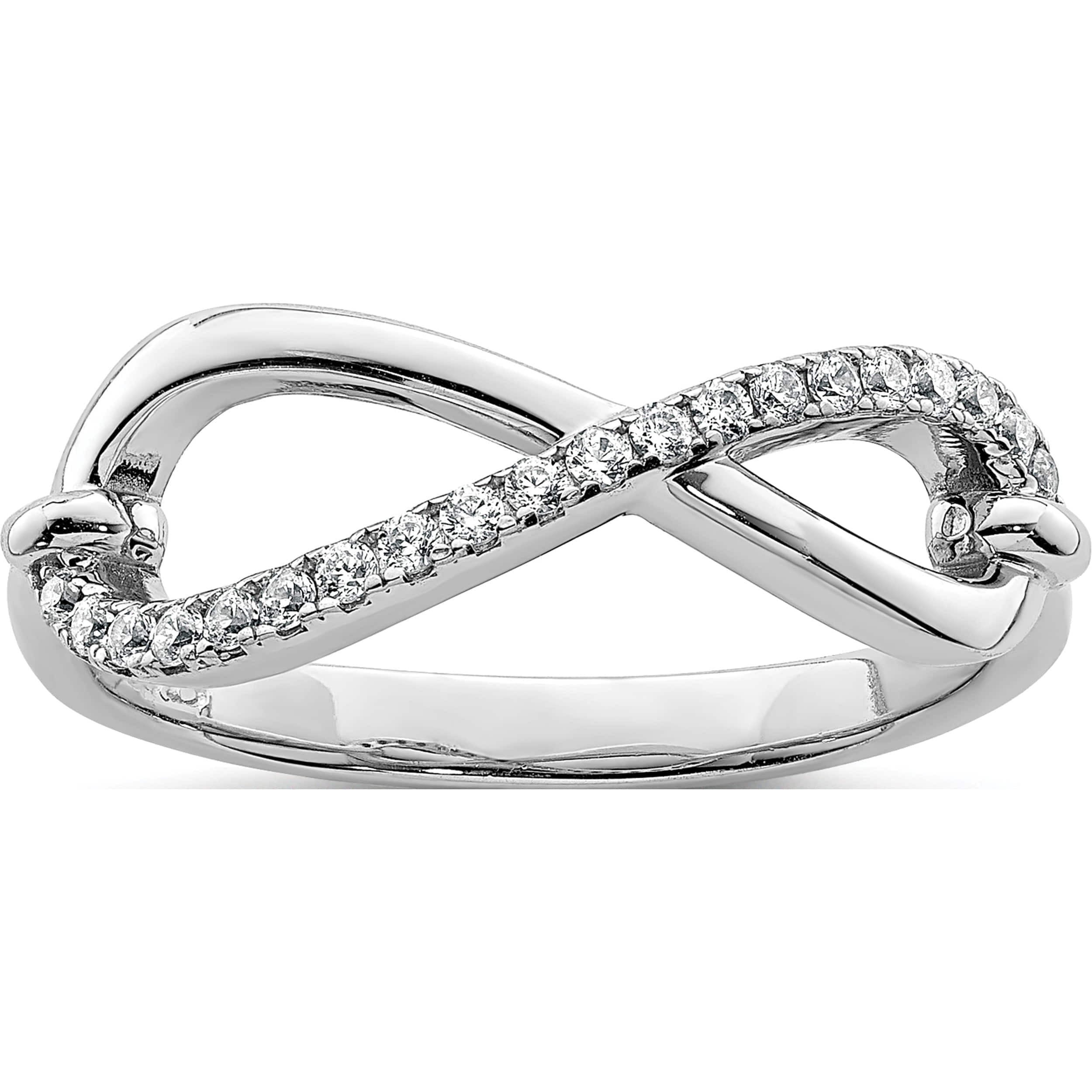 Sterling Silver Cz Polished Infinity Symbol Ring (Size 7) Made In ...