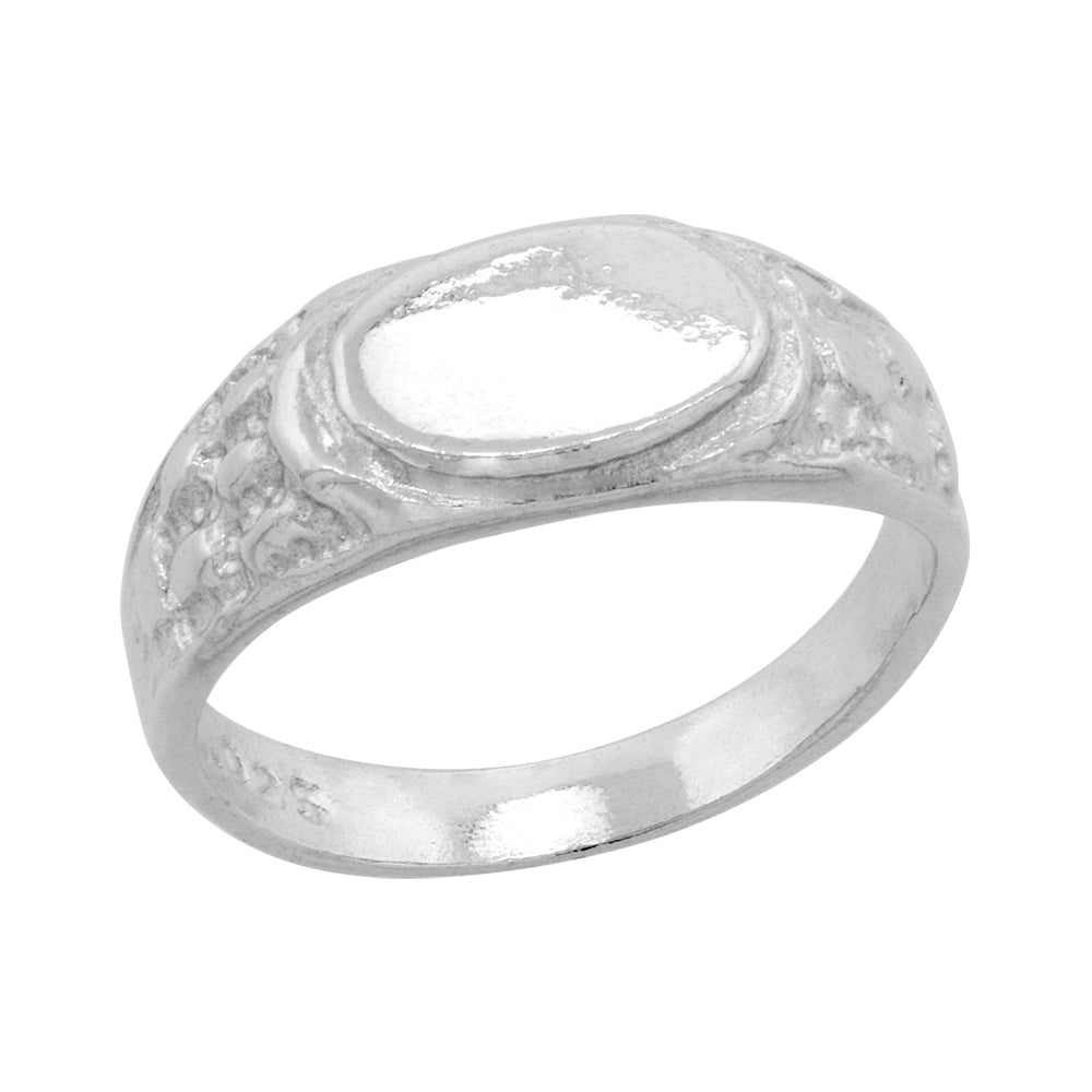 Sterling Silver Dainty Oval Signet Toe Ring for Women Pinky Ring Midi ...