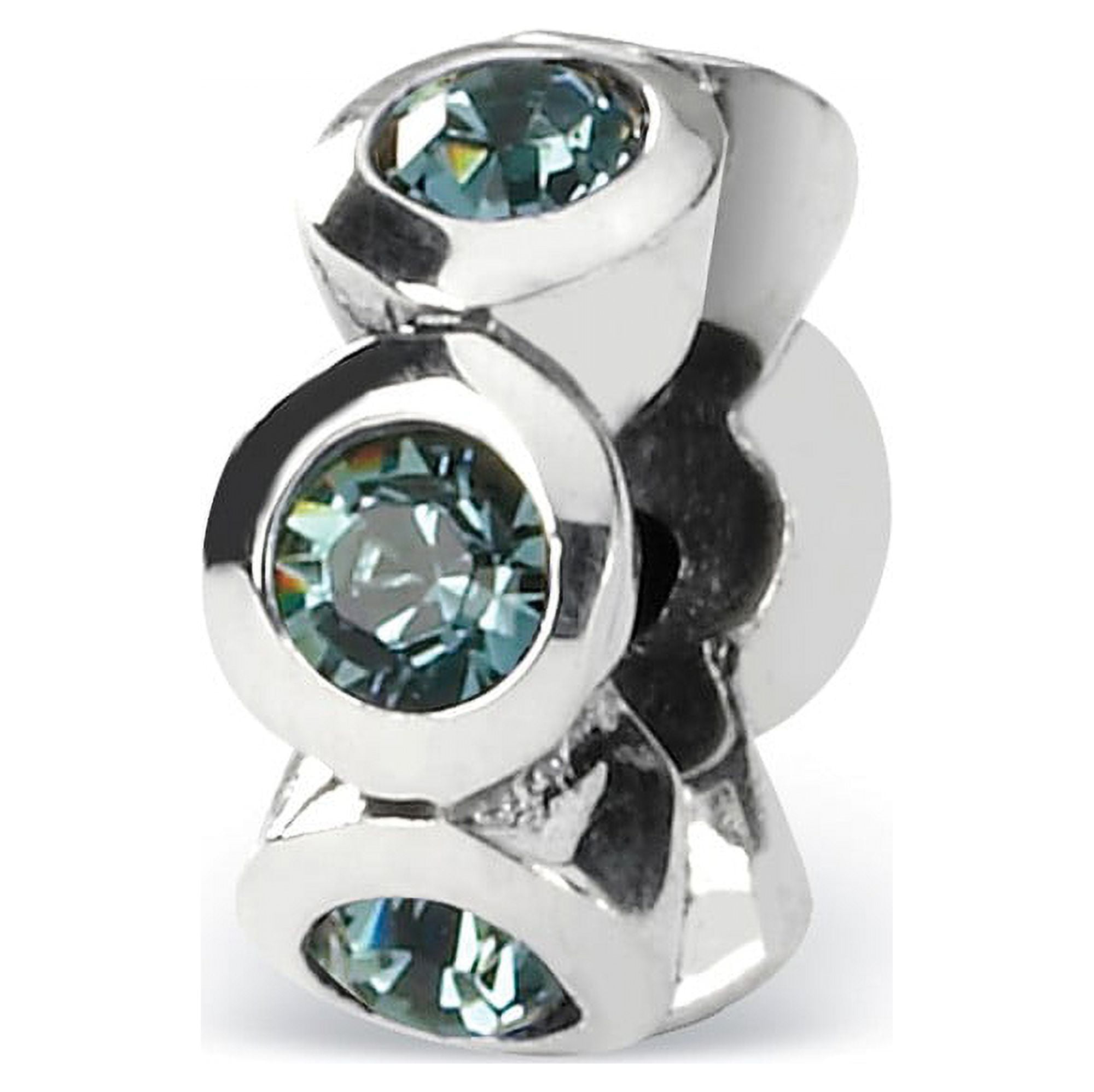 Sterling Silver December Crystal Birthstone, 6-Stone Bead Charm ...