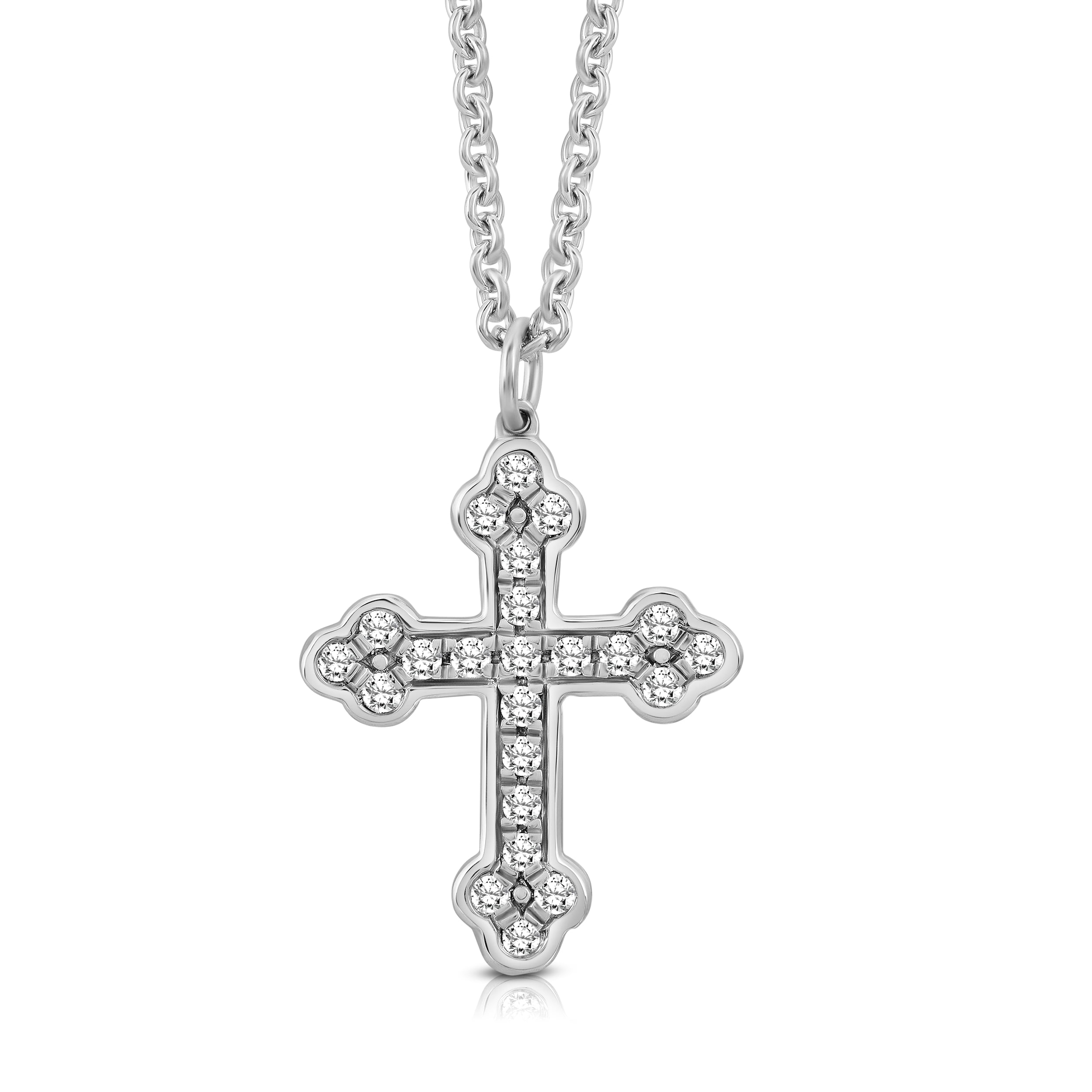 Sterling Silver Diamond Cross Pendant Necklace for Women (1/4 cttw, H-I ...