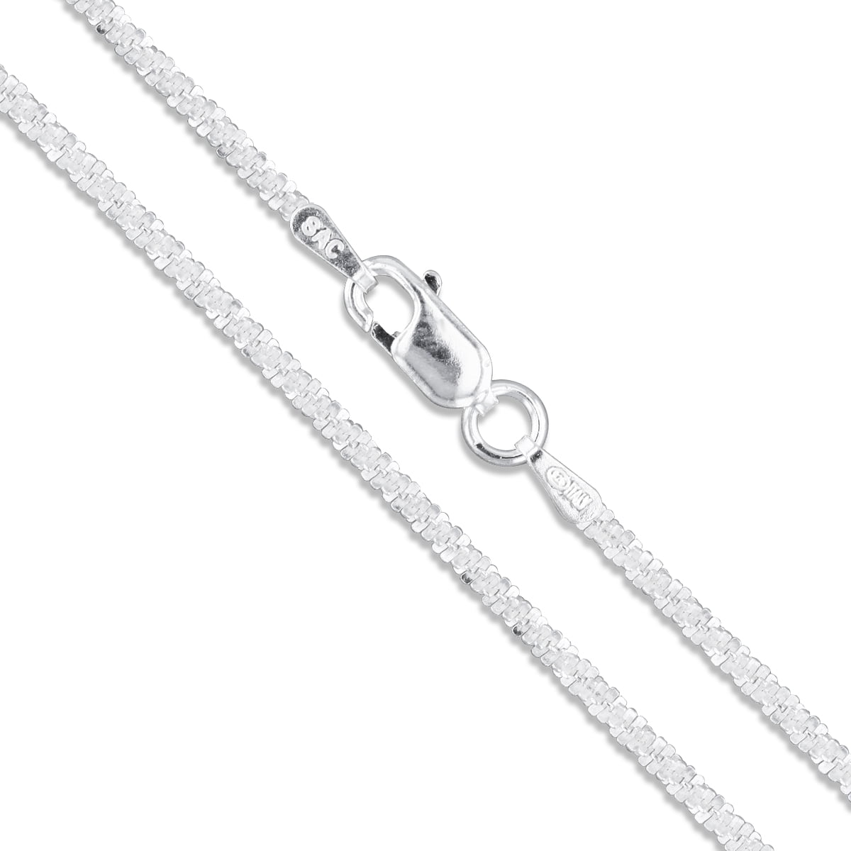 Sterling Silver Diamond-Cut Popcorn Chain 1.8mm 925 Criss Cross ...