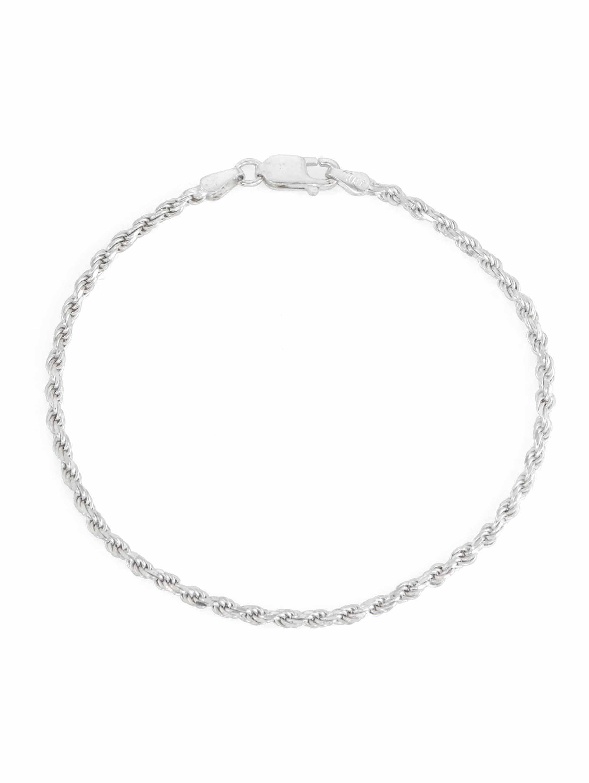 Sterling Silver Diamond-Cut Rope Bracelet, 7.5" - Walmart.com