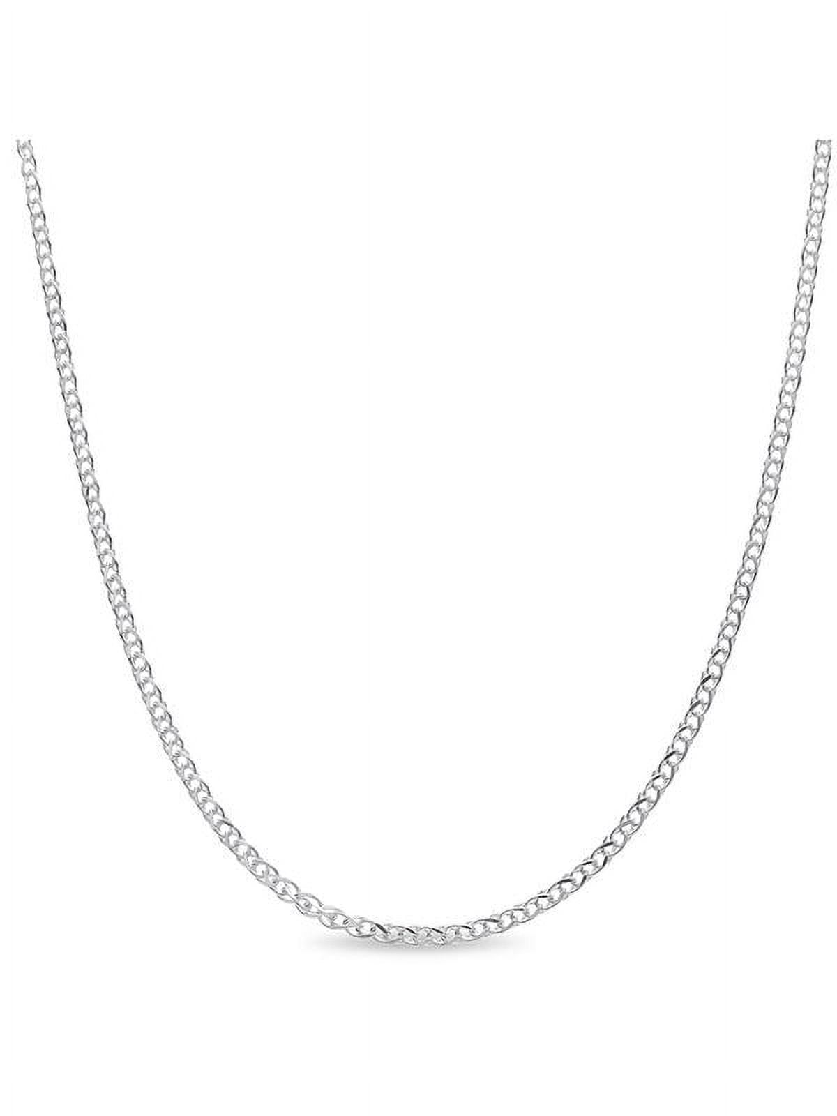 Sterling Silver Diamond Cut Wheat Chain Necklace 18 inches - Walmart.com