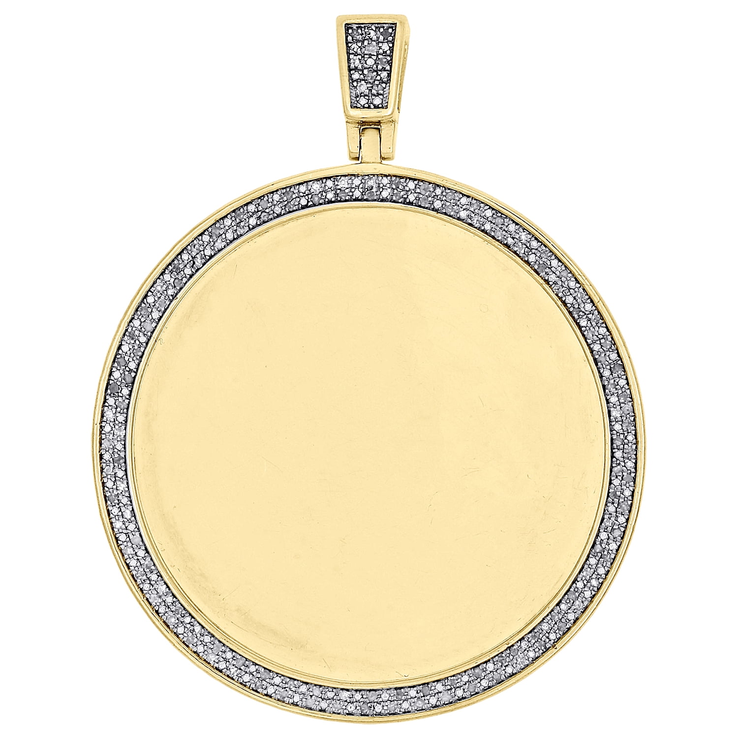 Sterling Silver Diamond Medallion Picture Memory Frame Pendant 2.3 ...