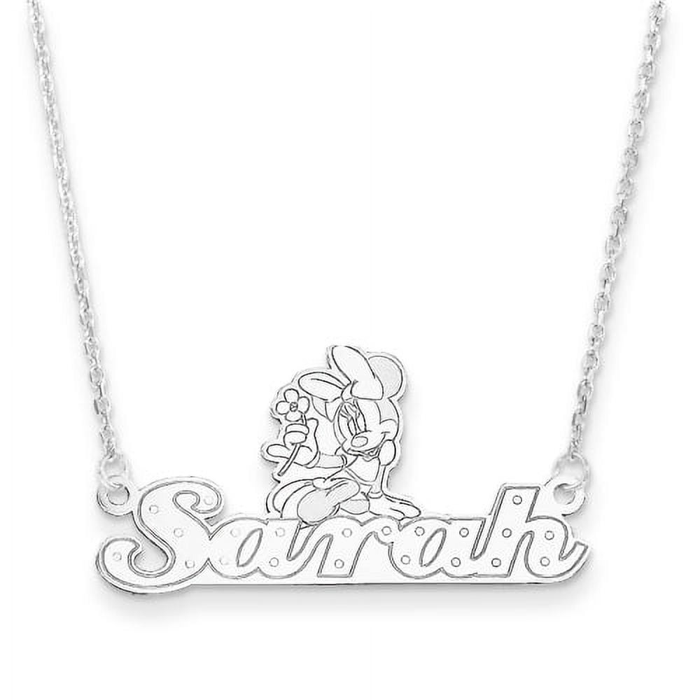 Sterling Silver Disney Minnie Mouse Nameplate with 16 Chain - Walmart.com