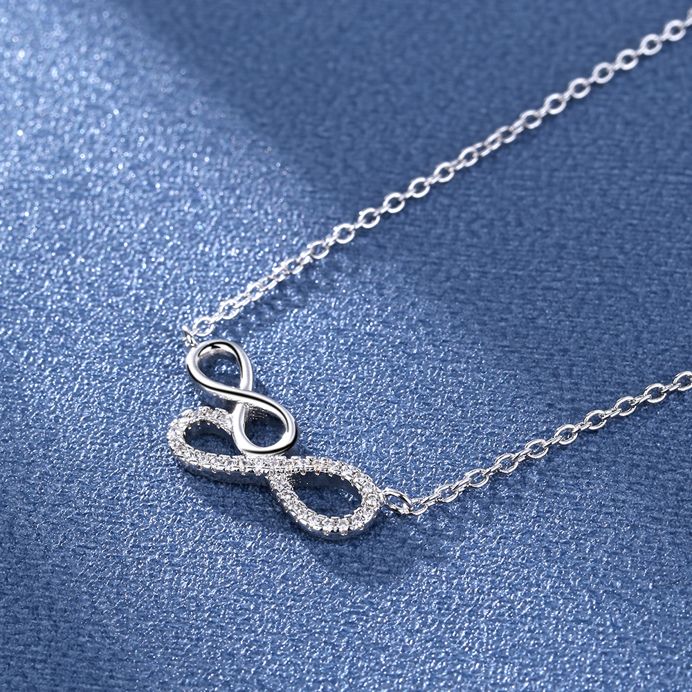 Garnet Sterling Silver Polished Infinity Necklace - Walmart.com