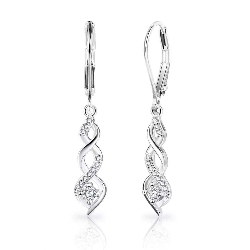 Sterling Silver Drop Dangle Earrings for Women Cubic Zirconia Hanging ...