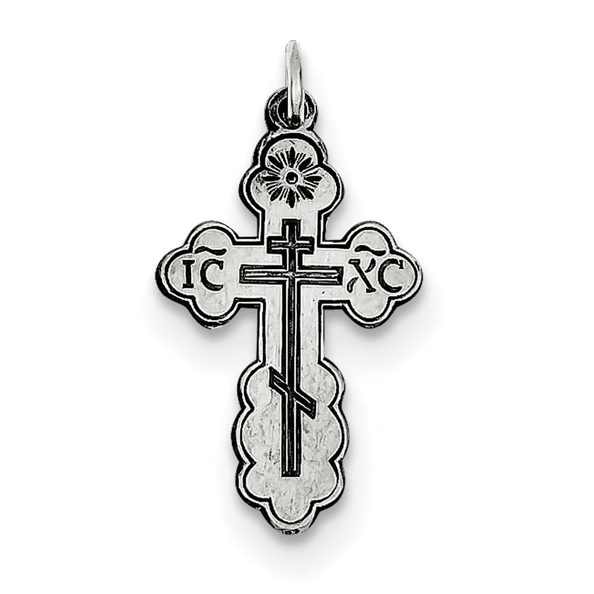 Sterling Silver Eastern Orthodox Cross Charm - Walmart Business Supplies