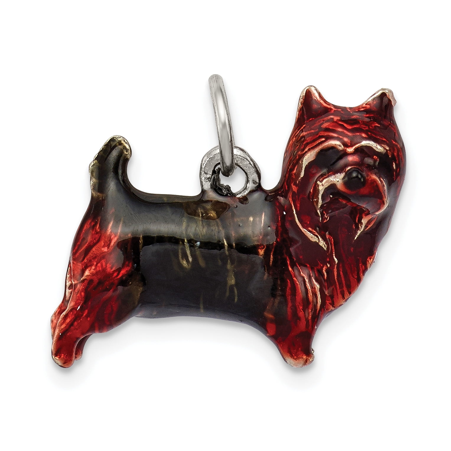 Sterling Silver Enameled Brown & Sable Cairn Terrier Charm - Walmart.com