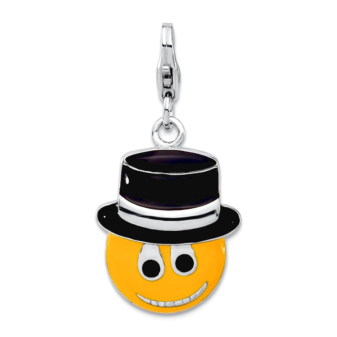 Amore La Vita Sterling Silver Enameled Smiley Face w/Top Hat w/Lobster ...