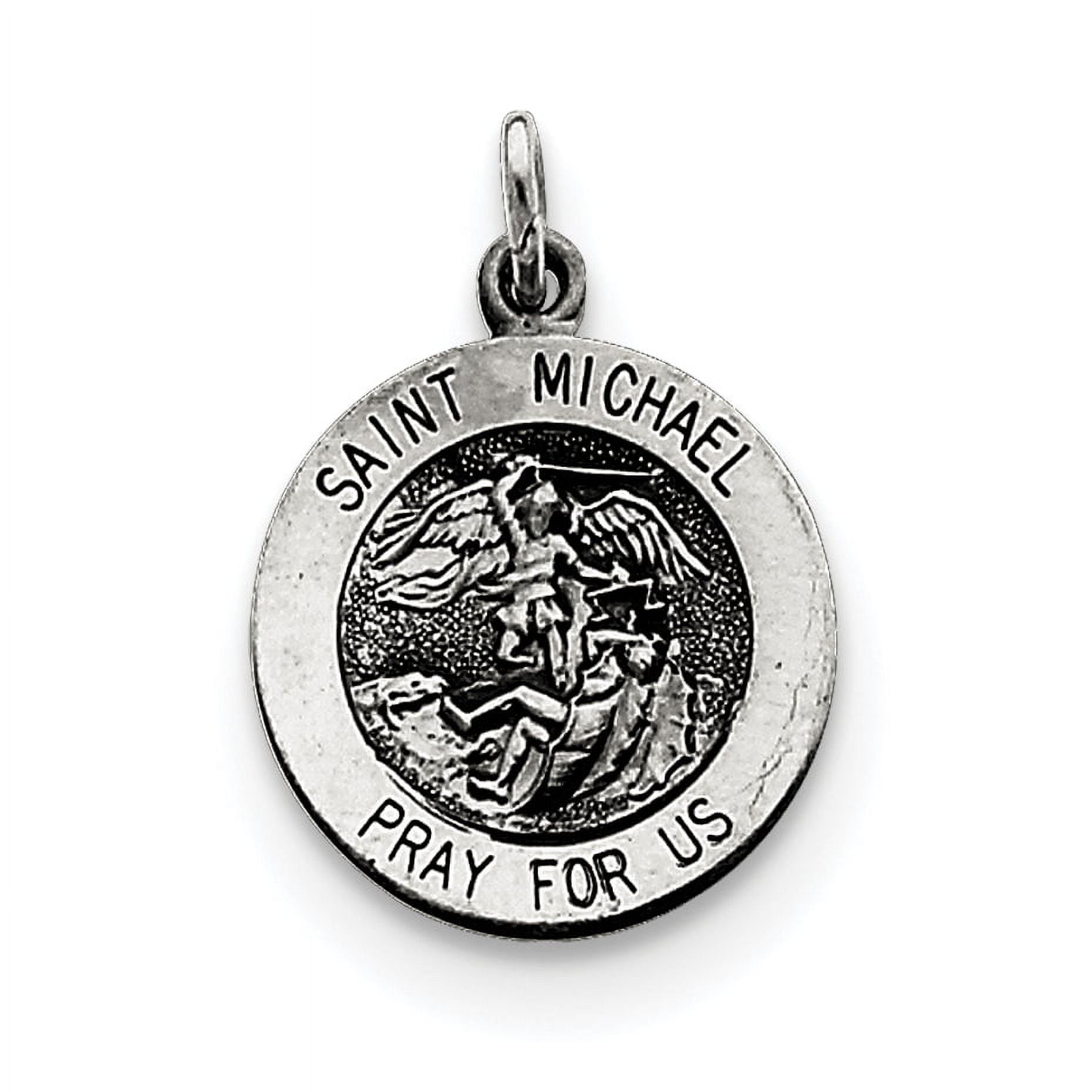 Sterling Silver Antiqued Saint Michael Medal - Walmart.com