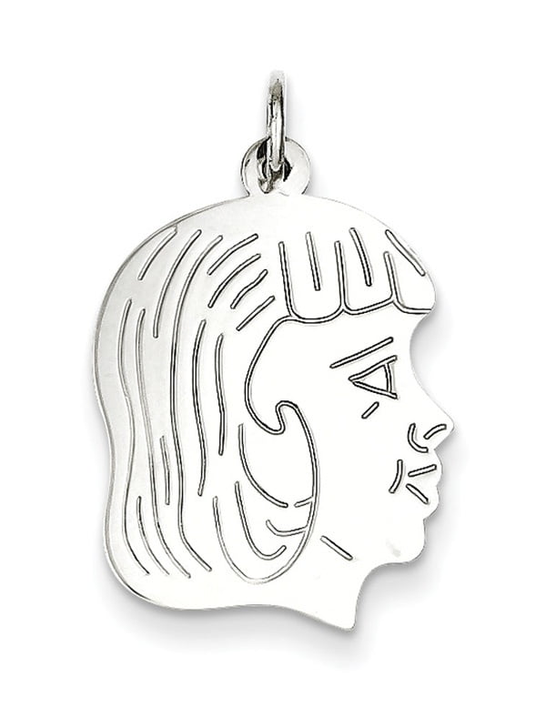 Sterling Silver Engravable Girl Disc Charm - Walmart Business Supplies