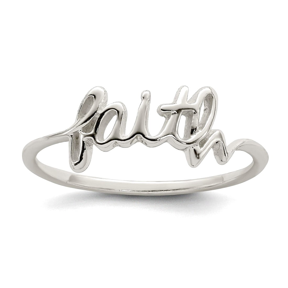 925 Sterling Silver Polished Faith Ring Size 6-Ring for Women - Walmart.com