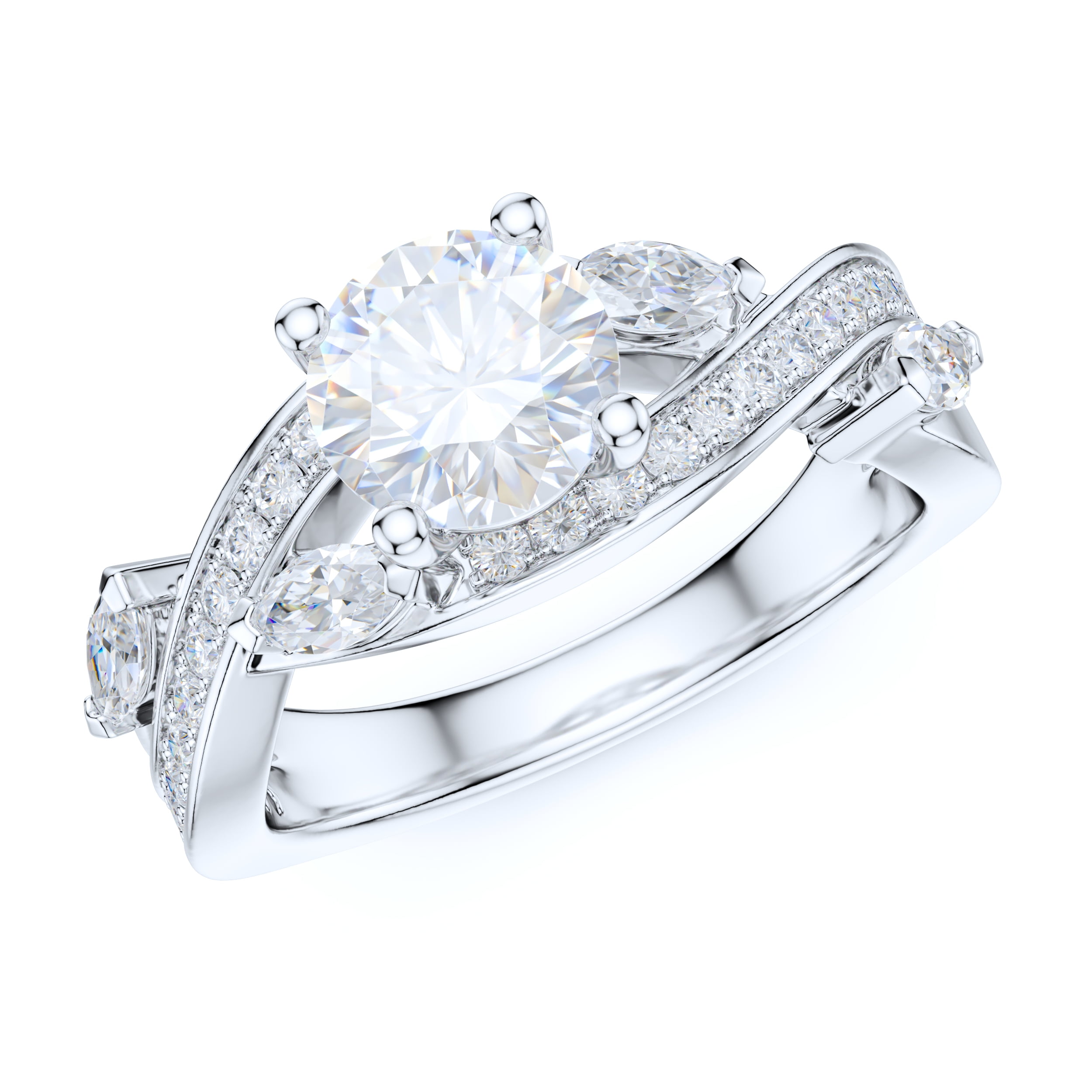 Sterling Silver Fancy Intersecting Infinity 1CT Simulated Round ...